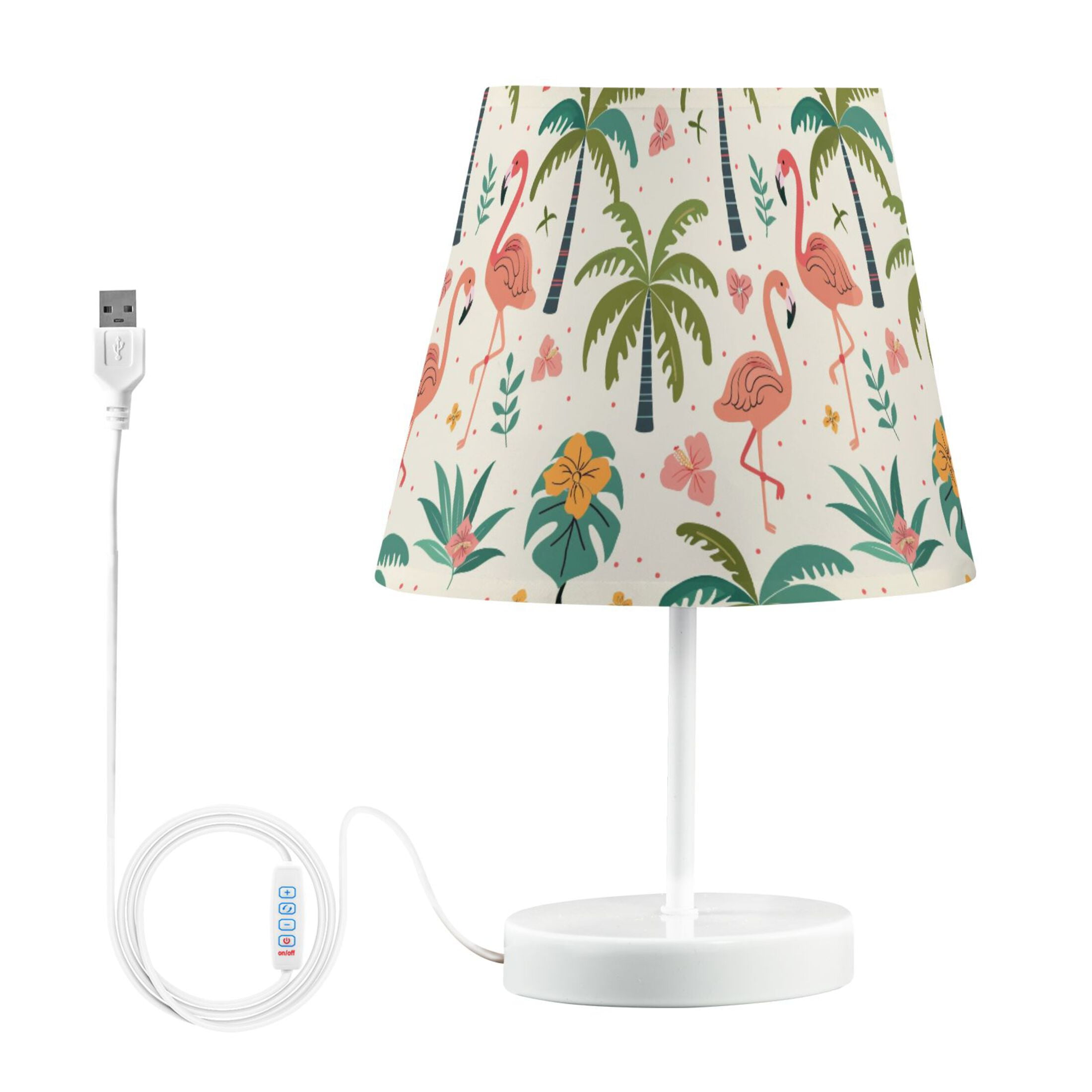 LED Desk Lamp Cute Flamingo Palm Tree Flower Table Nightstand Lamps ...