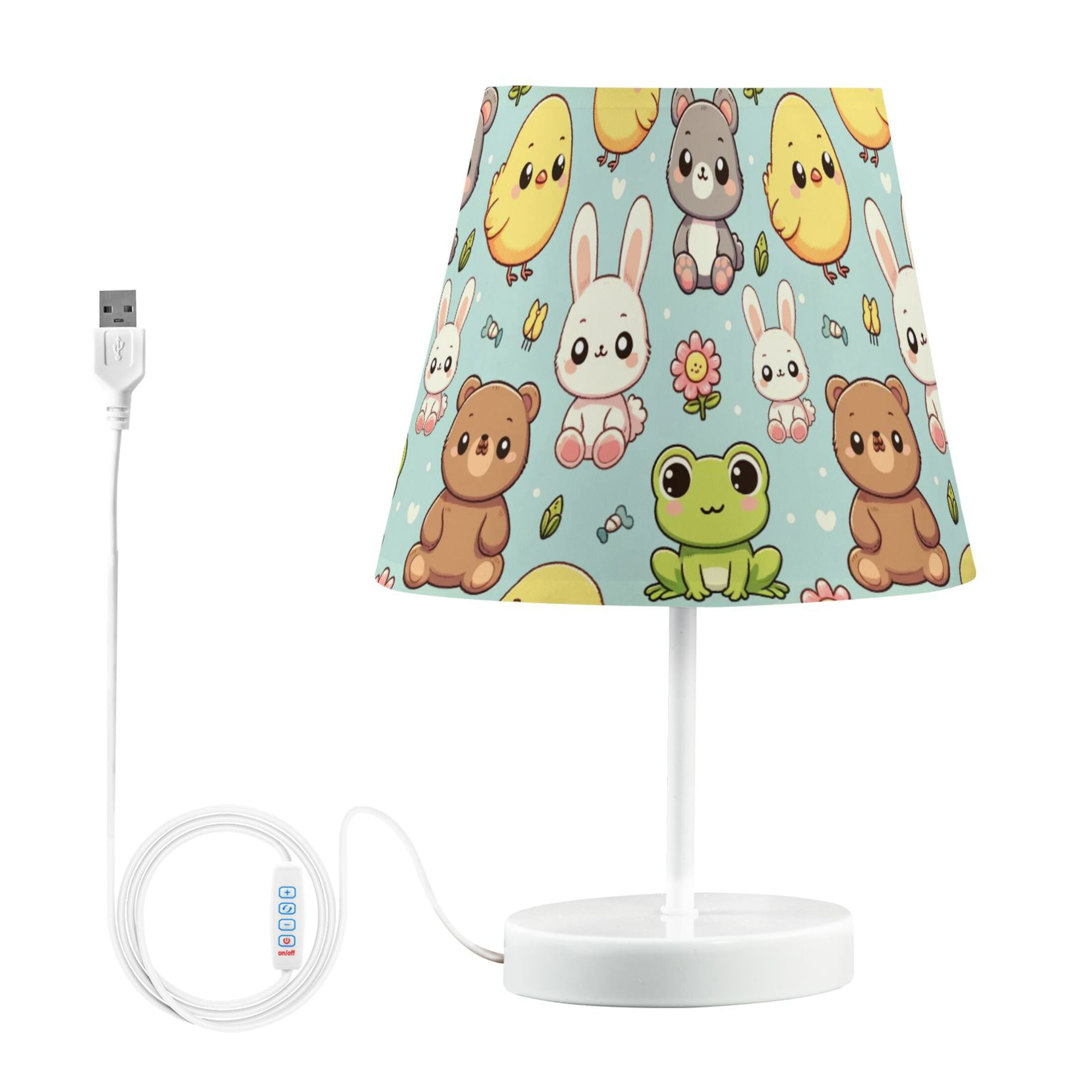 LED Desk Lamp Cute Frog Bear Rabbit Table Nightstand Lamps with 3 Color ...