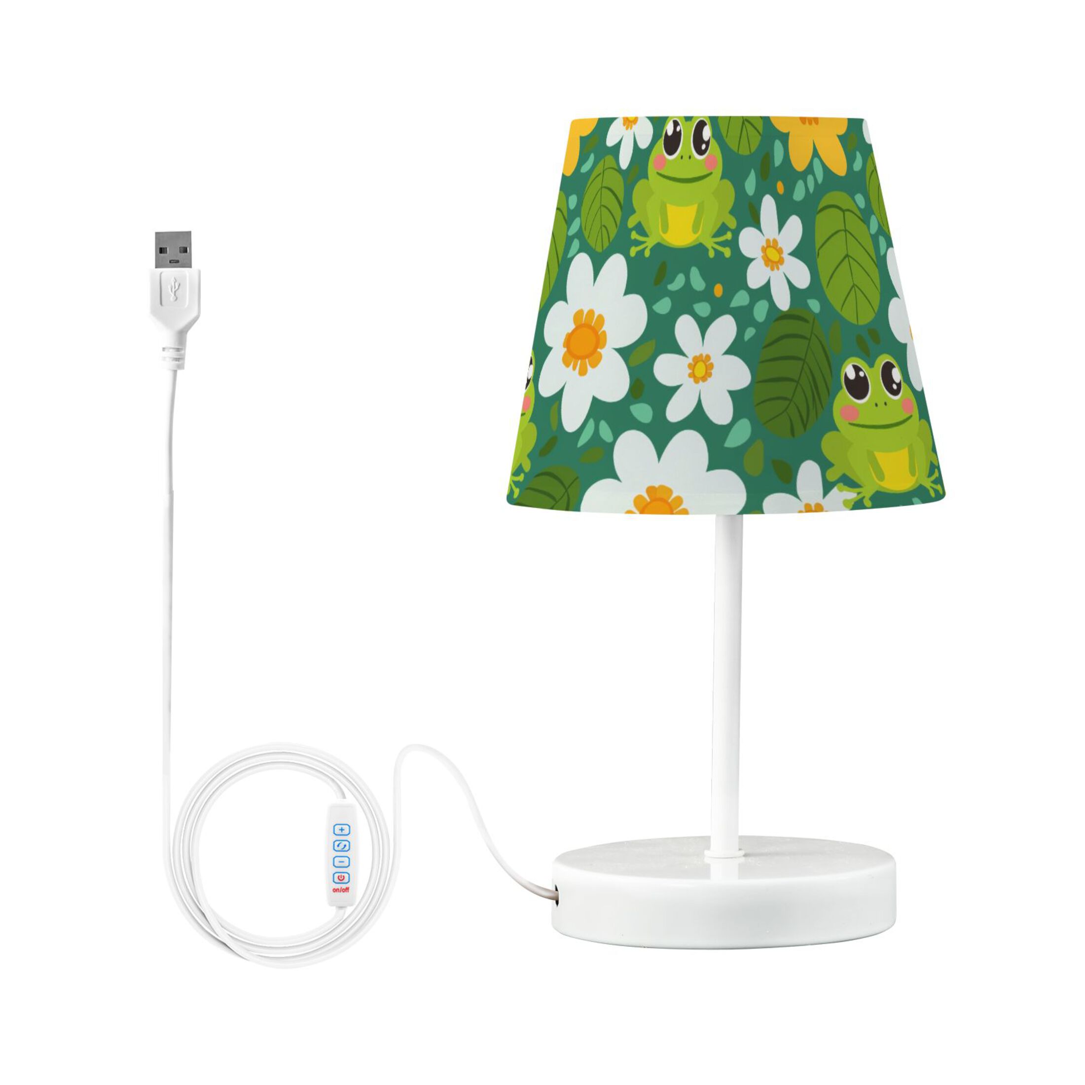 LED Desk Lamp Cute Frog Leaf Flower Table Nightstand Lamps with 3 Color ...