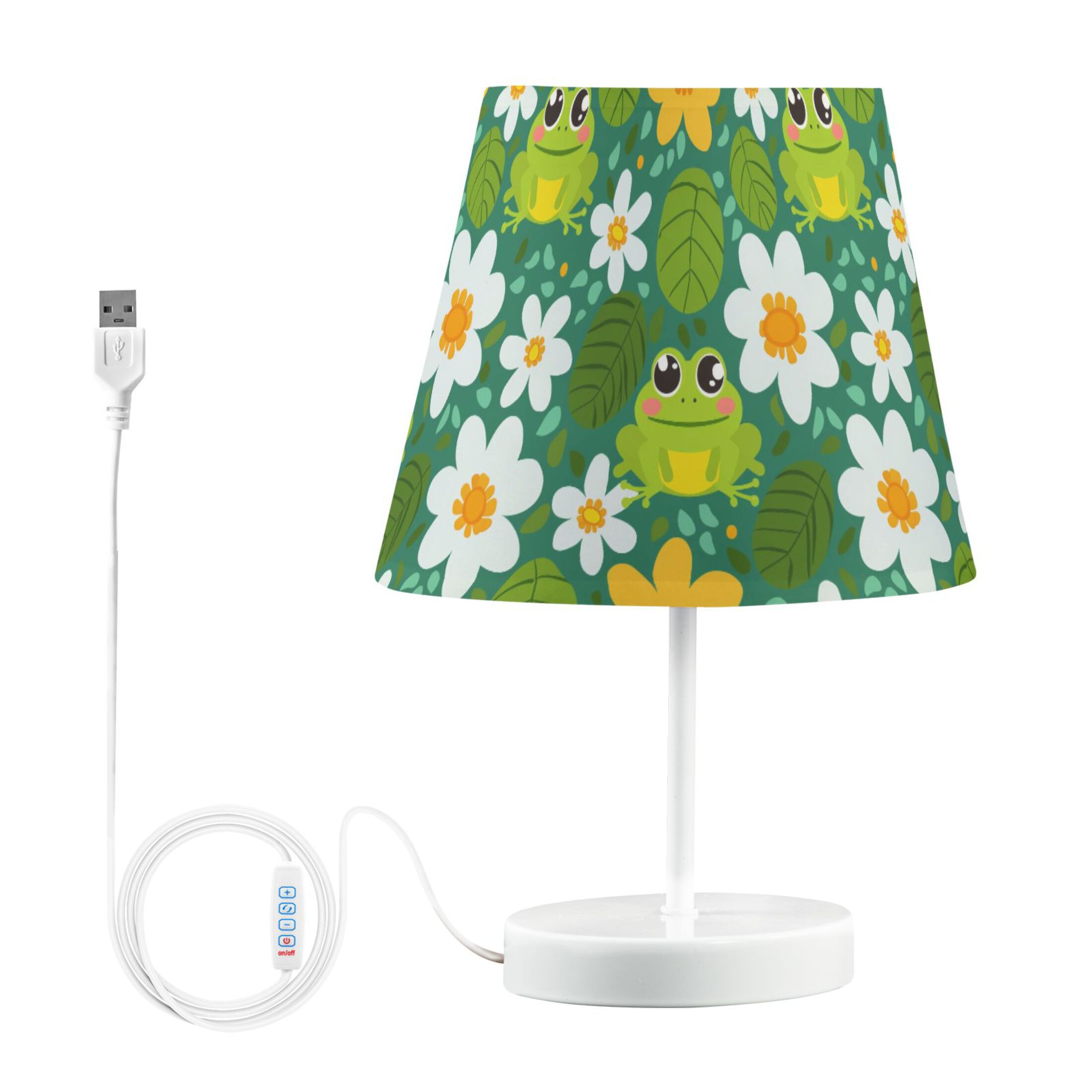 LED Desk Lamp Cute Frog Leaf Flower Table Nightstand Lamps with 3 Color ...
