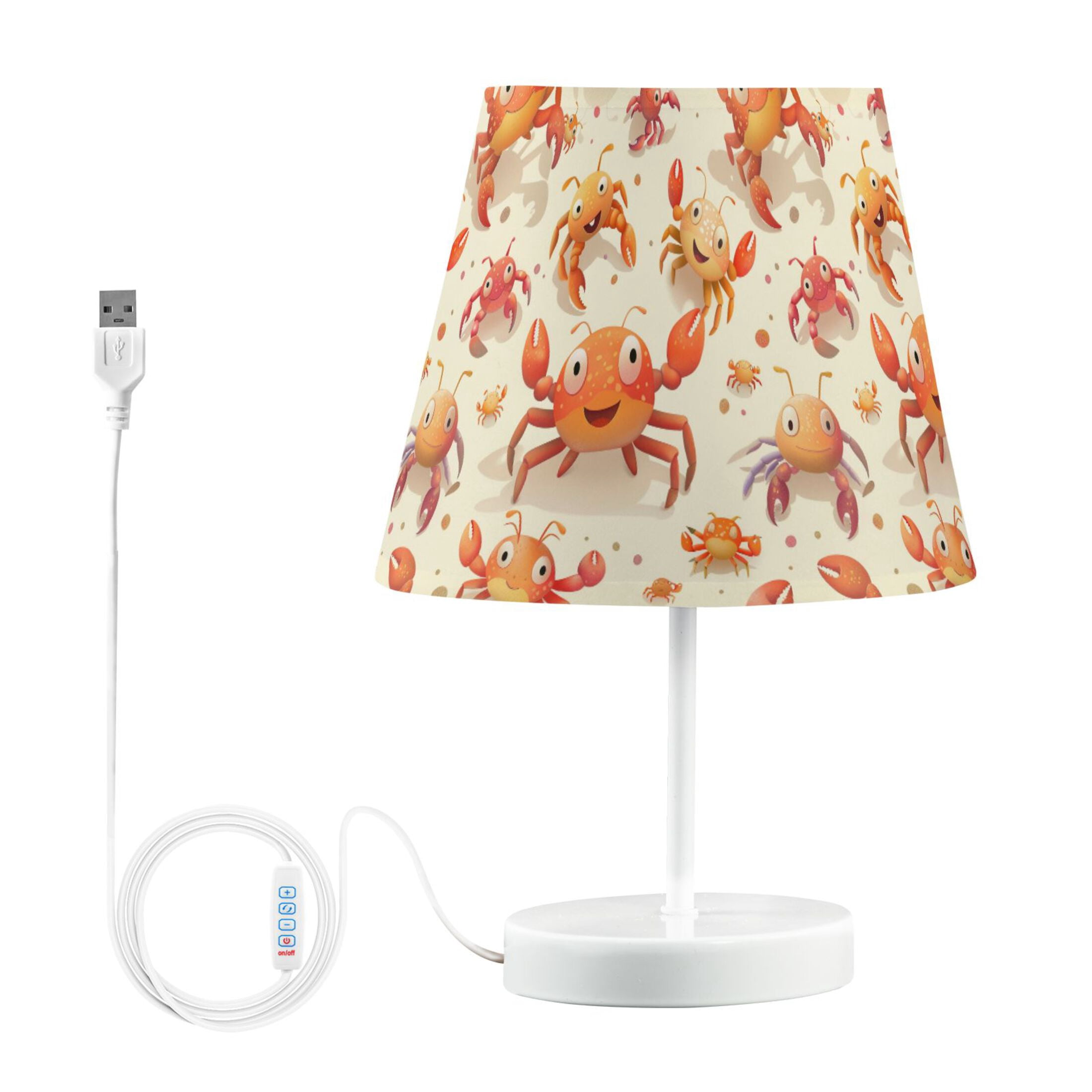 LED Desk Lamp Cute Happy Crabs Table Nightstand Lamps with 3 Color ...