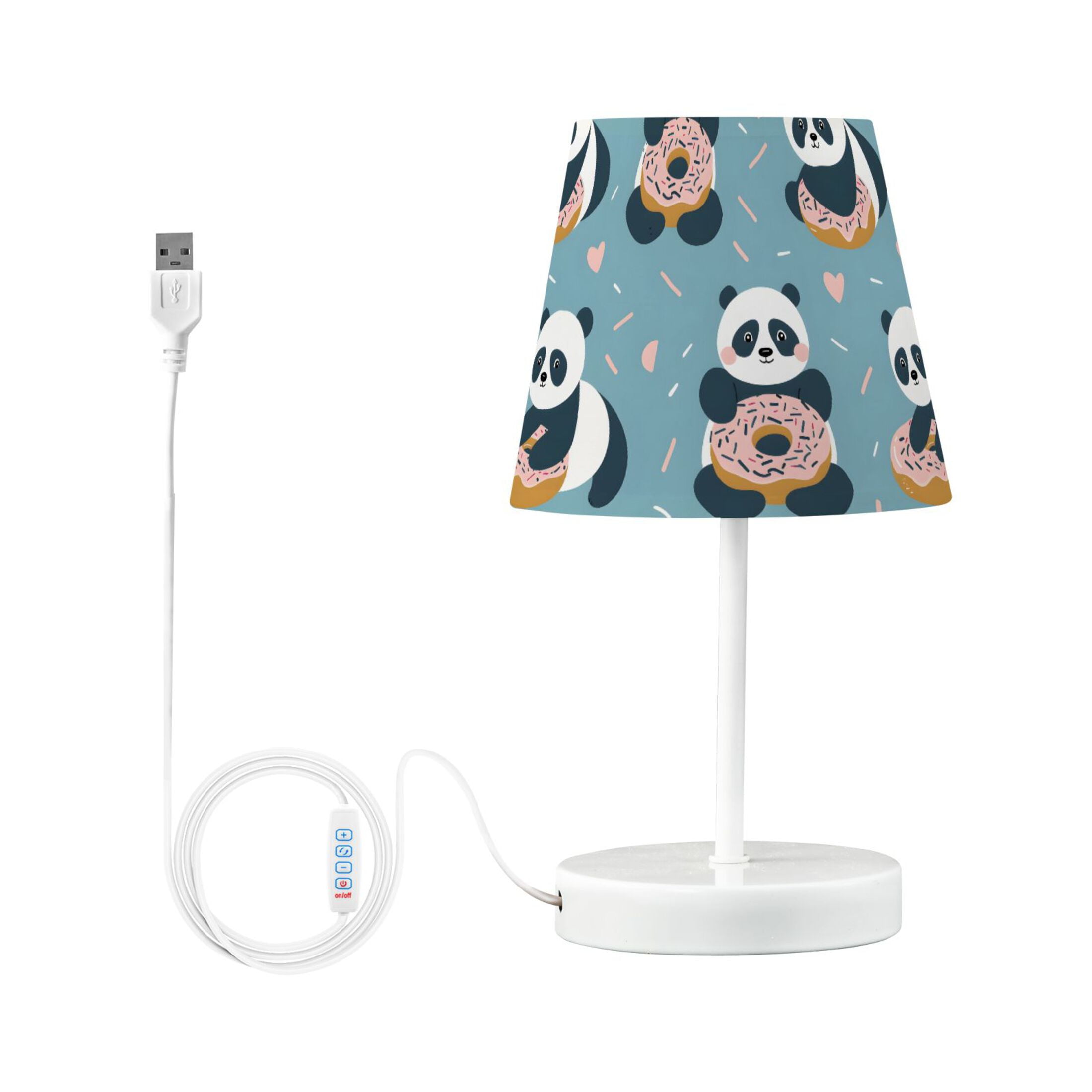 LED Desk Lamp Cute Panda and Donut Table Nightstand Lamps with 3 Color ...