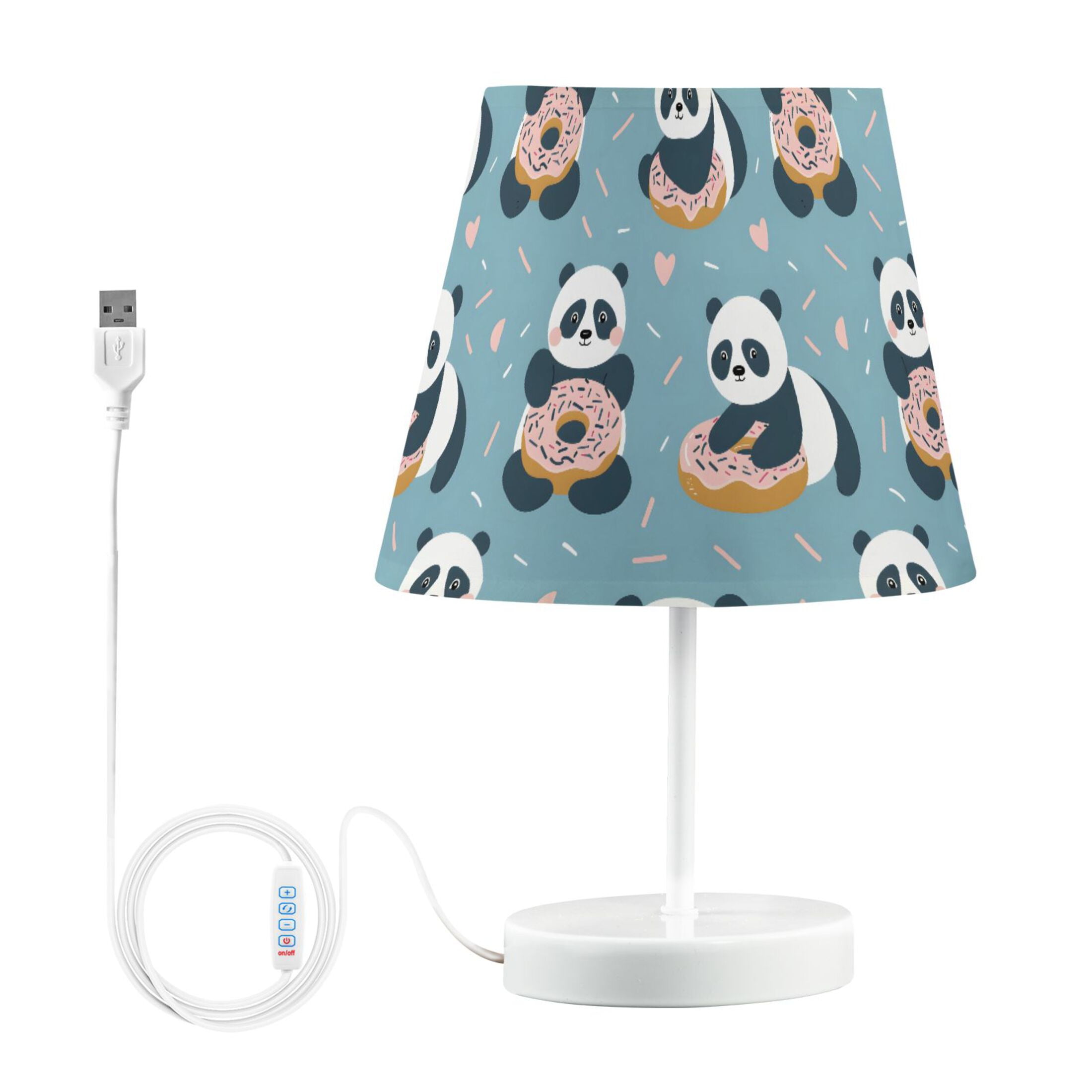 LED Desk Lamp Cute Panda and Donut Table Nightstand Lamps with 3 Color ...