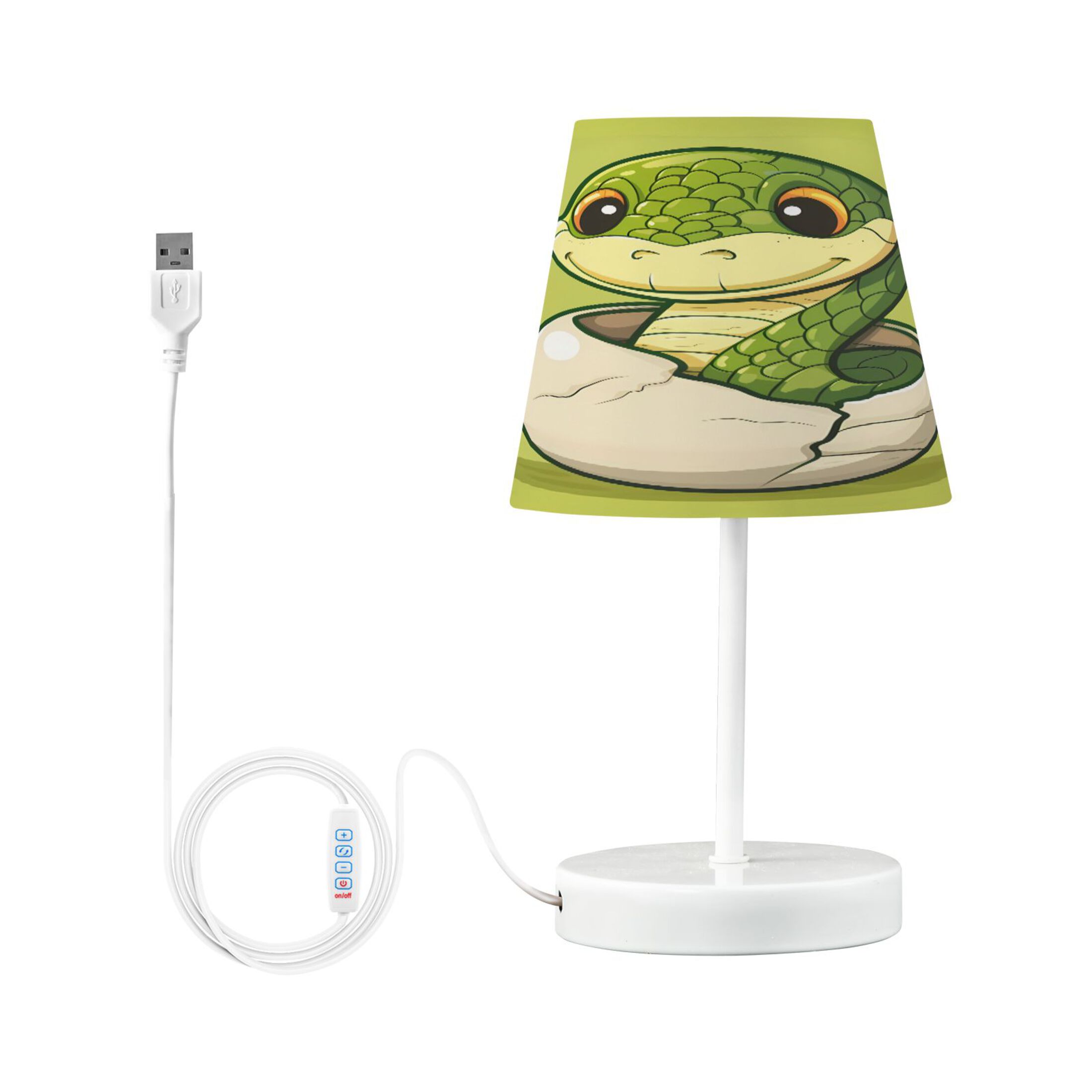 LED Desk Lamp Cute Snake in Eggshell Table Nightstand Lamps with 3 ...