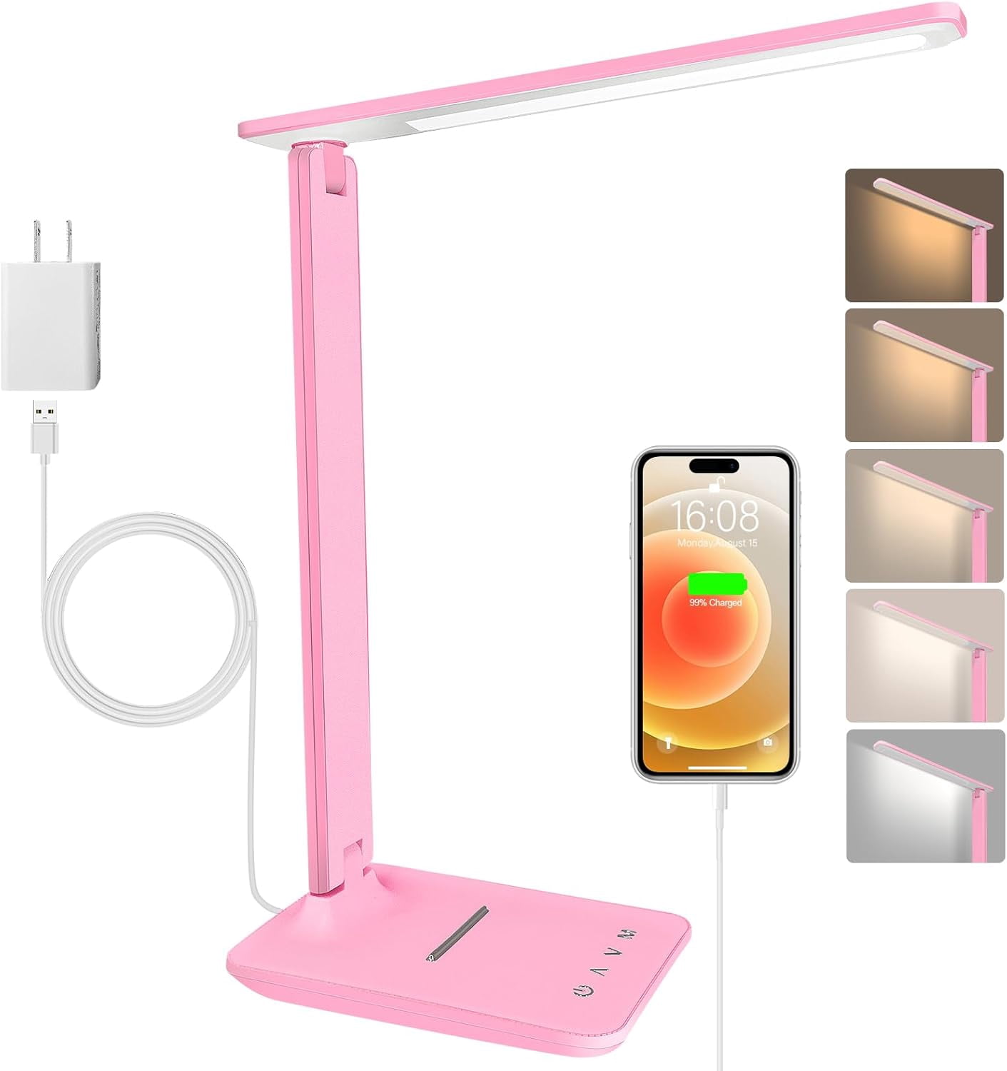 LED Desk Lamp Dimmable Table Lamp Reading Lamp with USB Charging Port ...
