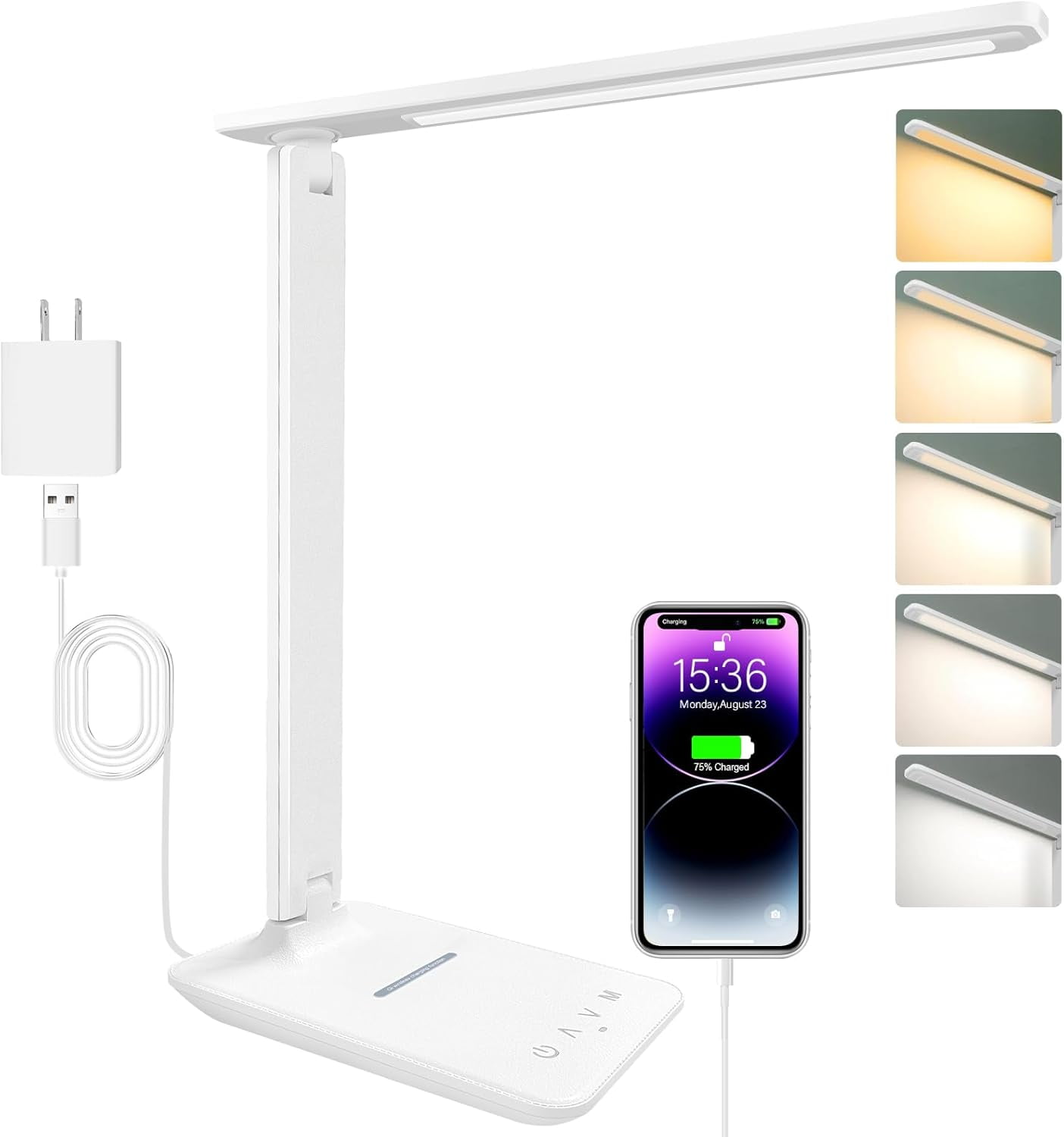 LED Desk Lamp Dimmable Table Lamp Reading Lamp with USB Charging Port ...