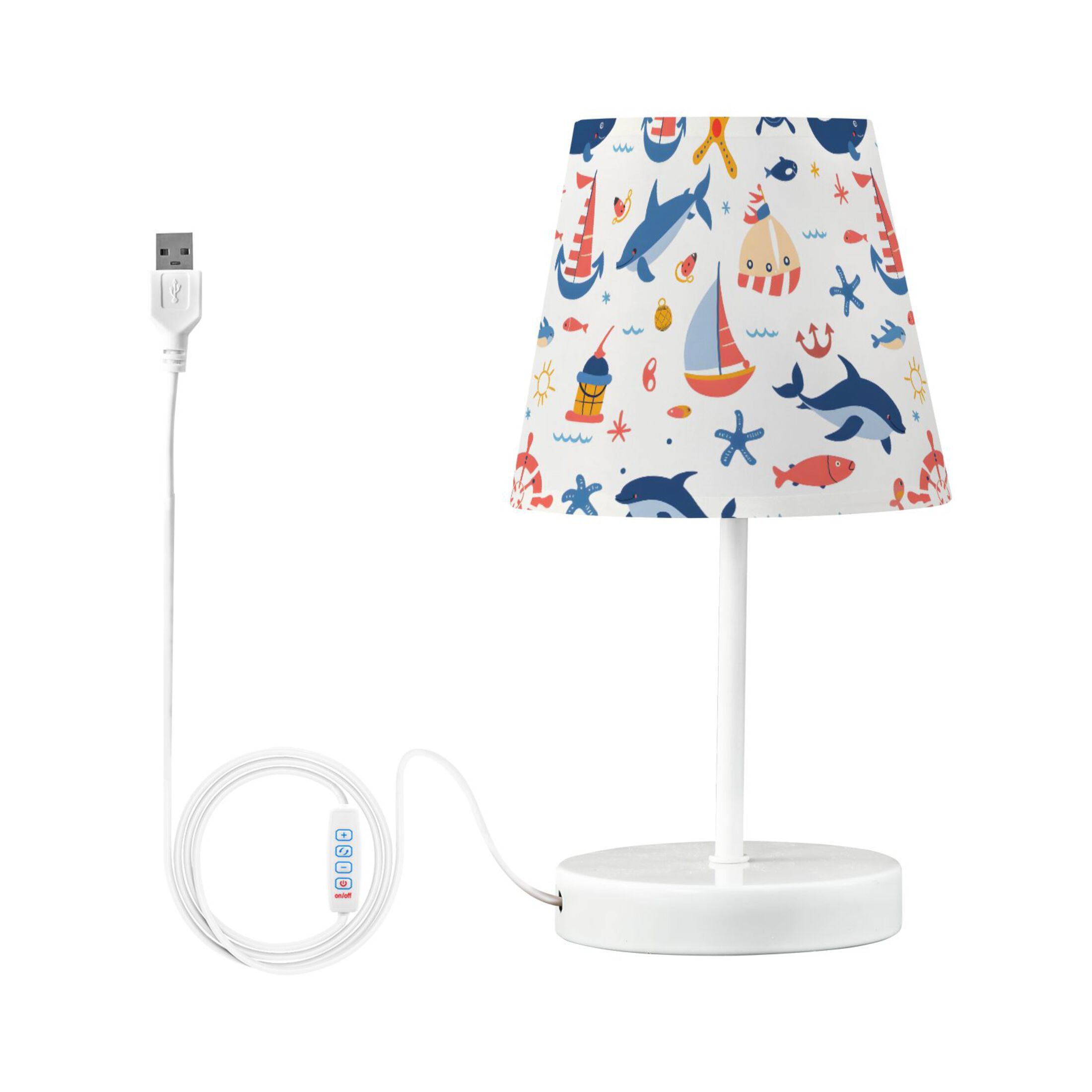LED Desk Lamp Dolphin Sailboat Starfish Fish Table Nightstand Lamps ...