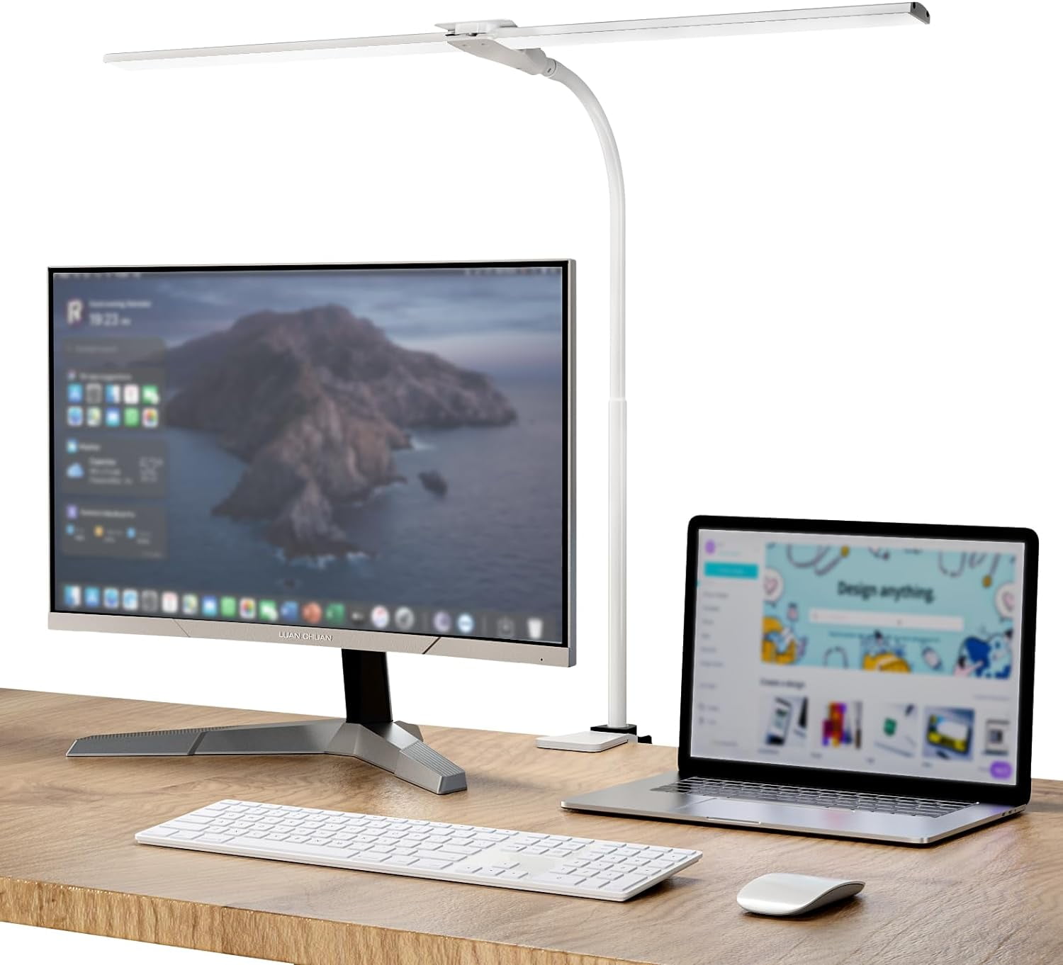 LED Desk Lamp, Double Head Desk Lamps for Home Office, Dimmable 25 ...