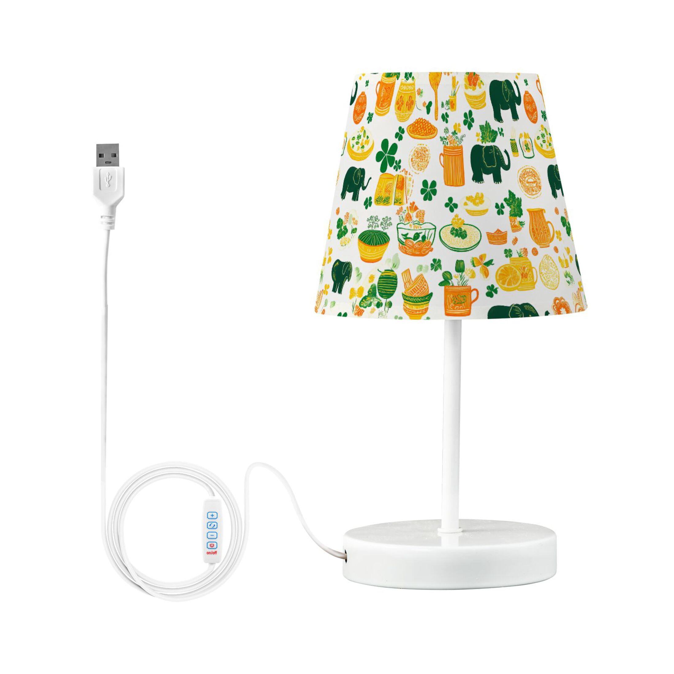 LED Desk Lamp Elephant Food Leaves Table Nightstand Lamps with 3 Color ...