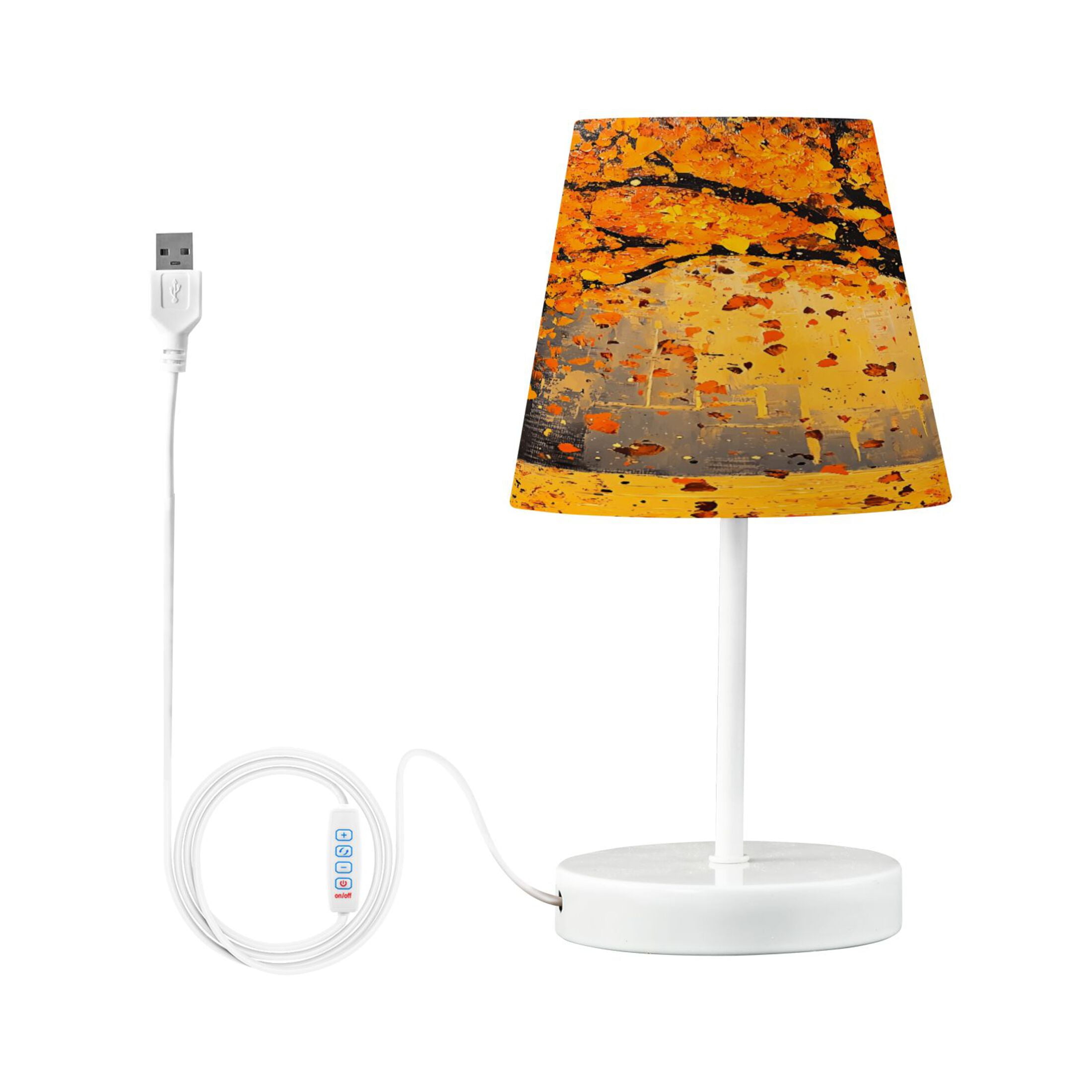 LED Desk Lamp Falling Leaves and Lamp Table Nightstand Lamps with 3 ...