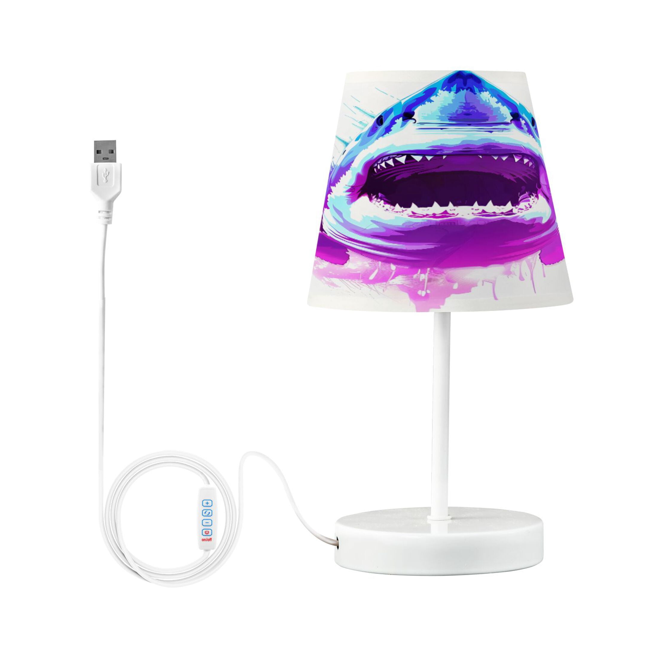 LED Desk Lamp Fierce Fantasy Shark Table Nightstand Lamps with 3 Color ...