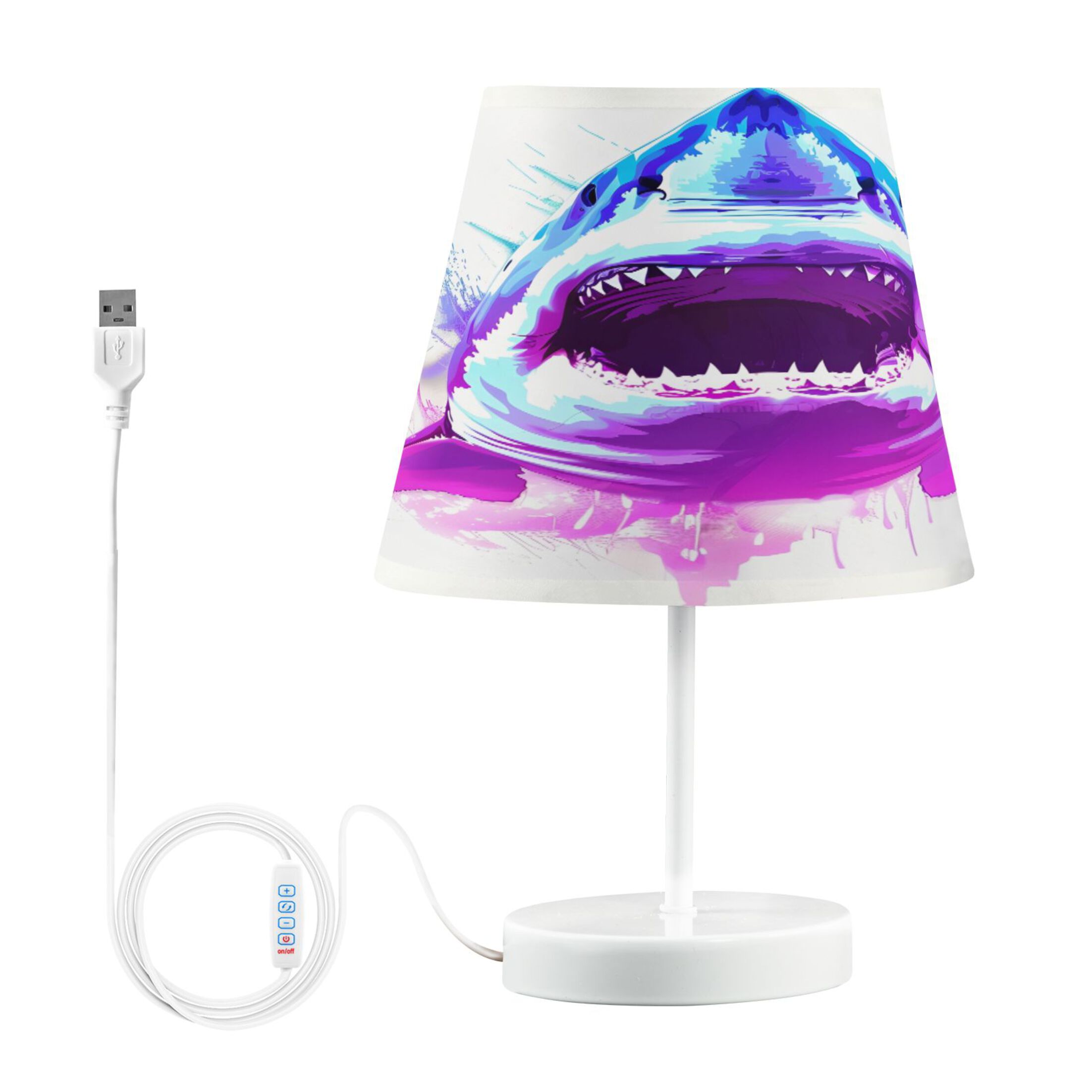 LED Desk Lamp Fierce Fantasy Shark Table Nightstand Lamps with 3 Color ...