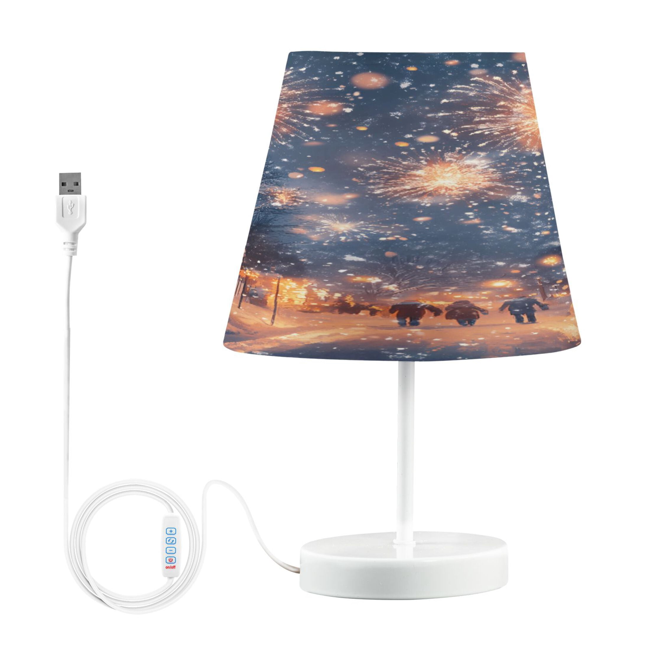 LED Desk Lamp Fireworks in Sky Table Nightstand Lamps with 3 Color ...