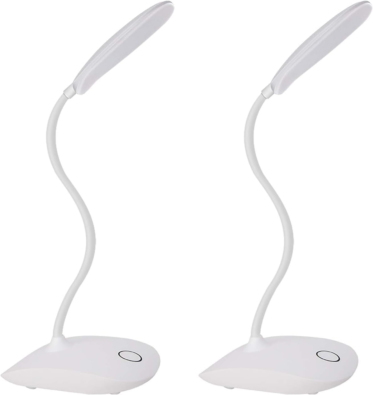 LED Desk Lamp with Flexible Gooseneck 3 Level Brightness, Battery ...