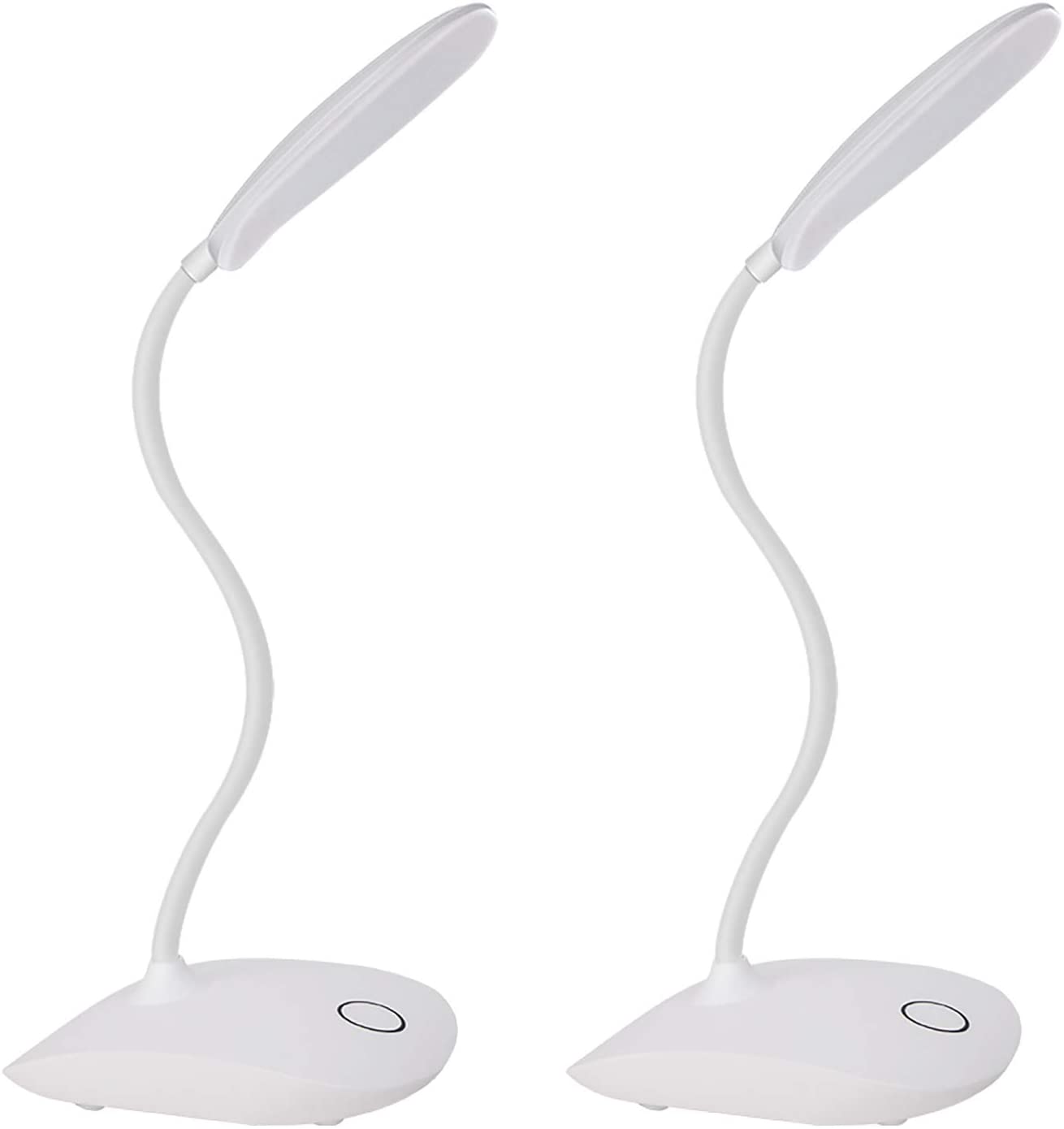 LED Desk Lamp with Flexible Gooseneck 3 Level Brightness, Battery ...