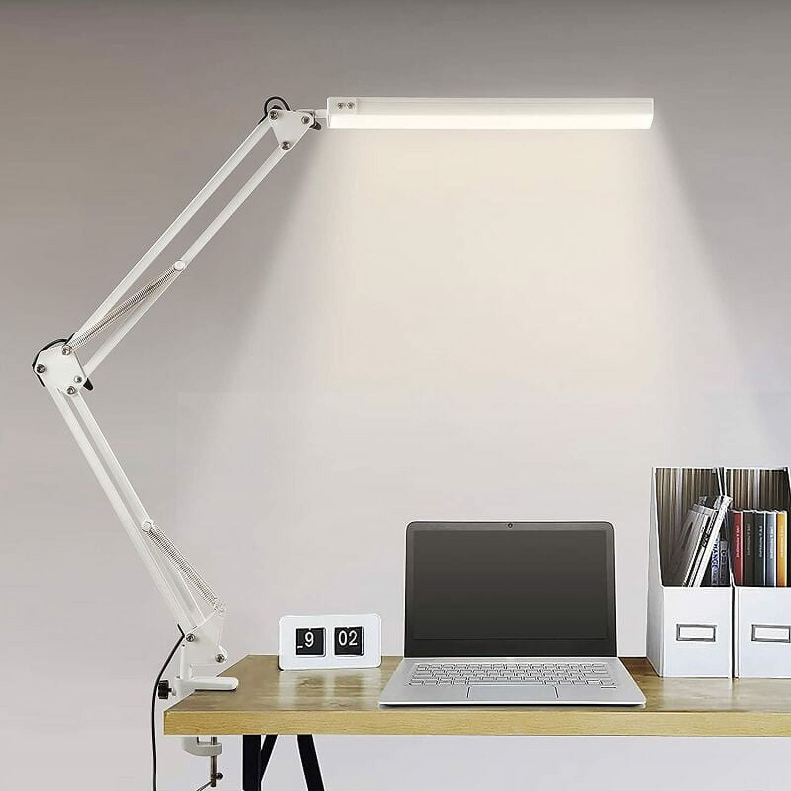 LED Desk Lamp, Foldable Architect Table Lamp with Clamp, 10 Brightness ...