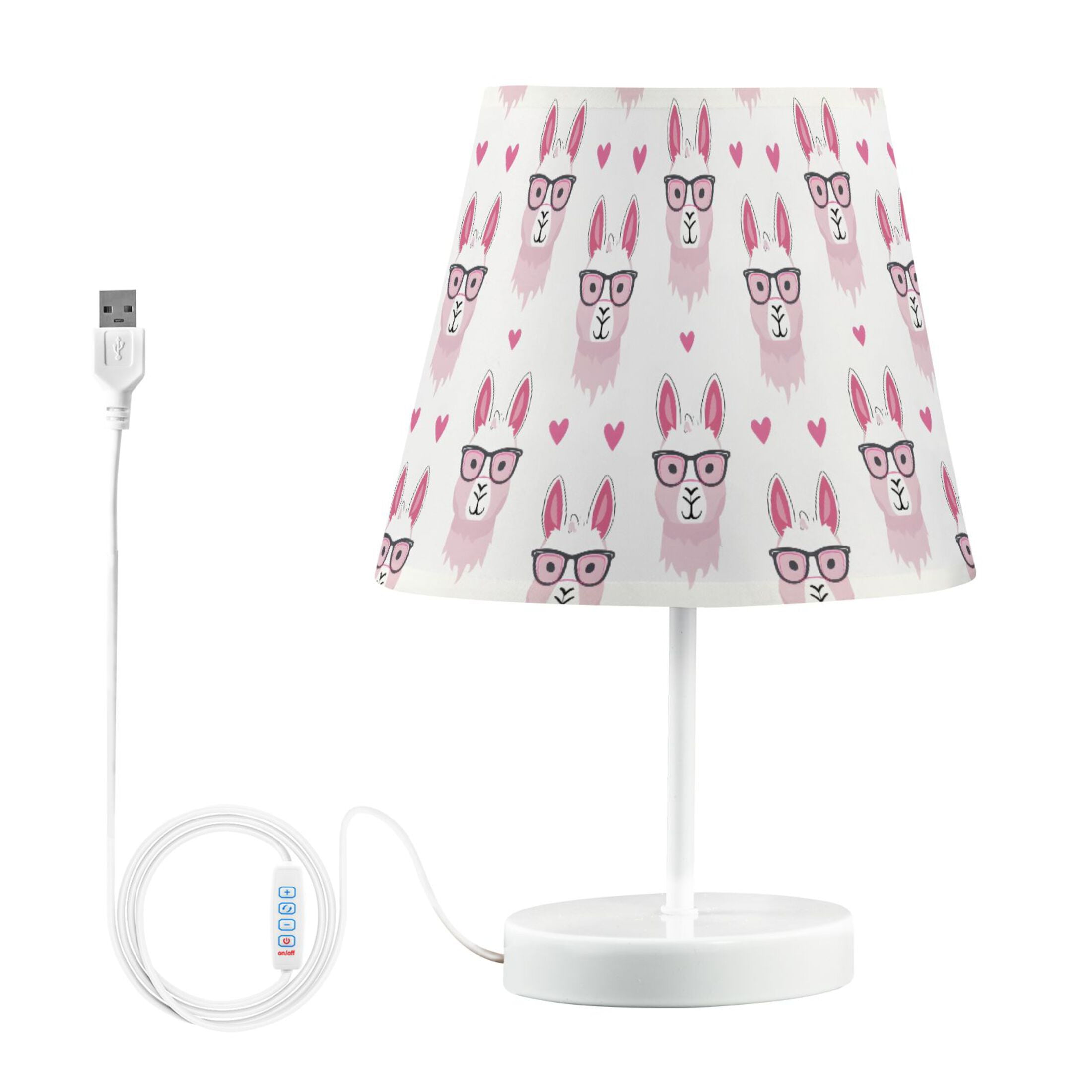 LED Desk Lamp Funny Llamas with Glasses Table Nightstand Lamps with 3 ...