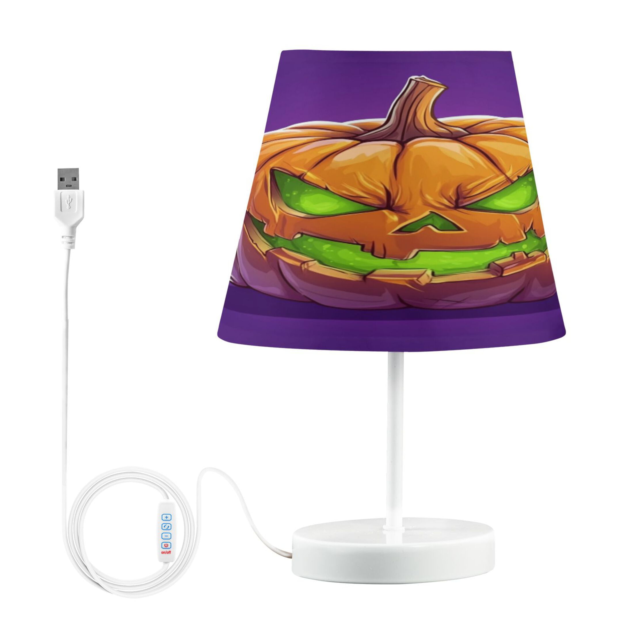 LED Desk Lamp Halloween Evil Pumpkin Table Nightstand Lamps with 3 ...