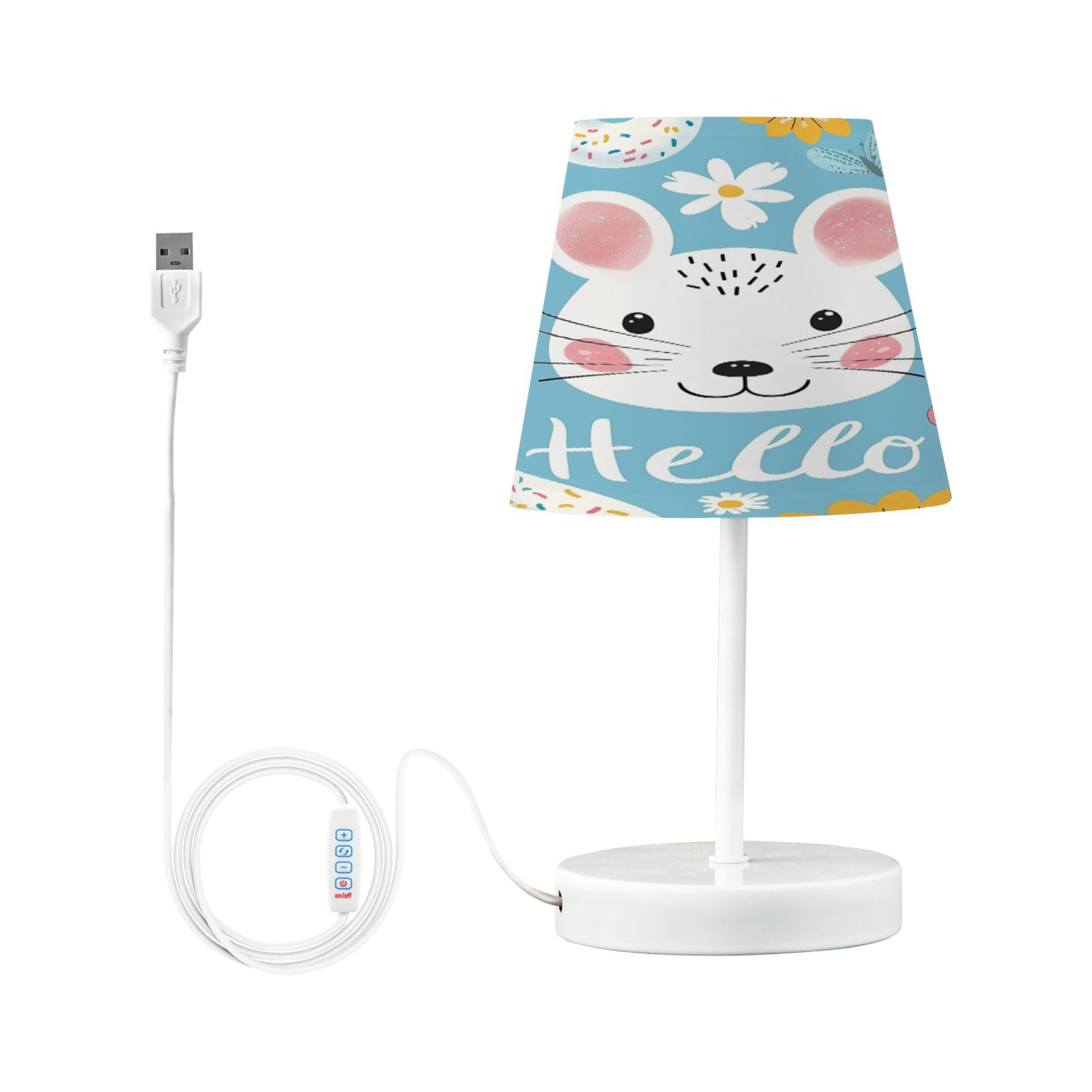 LED Desk Lamp Hello Mouse Face Table Nightstand Lamps with 3 Color ...