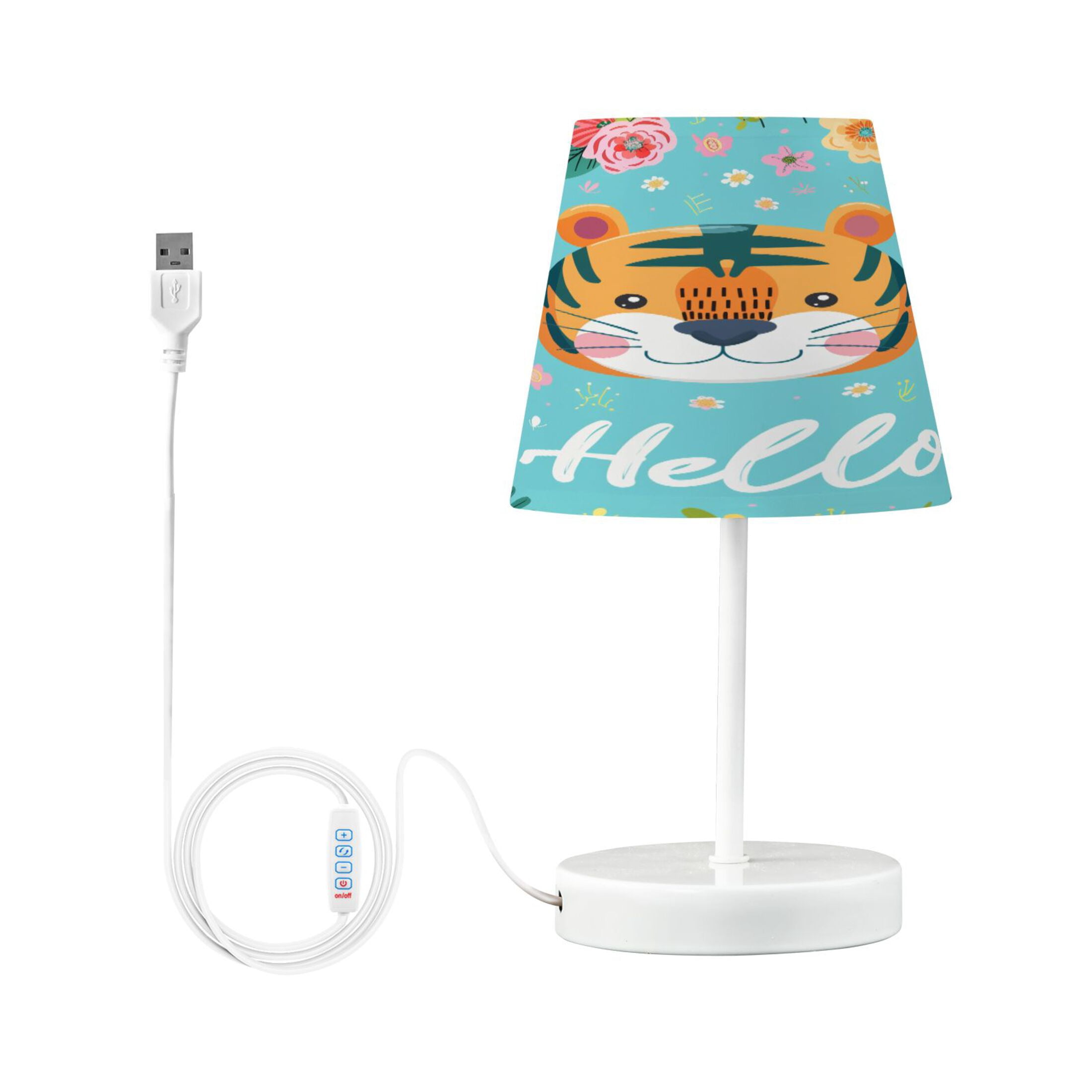 LED Desk Lamp Hello Tiger Face Table Nightstand Lamps with 3 Color ...