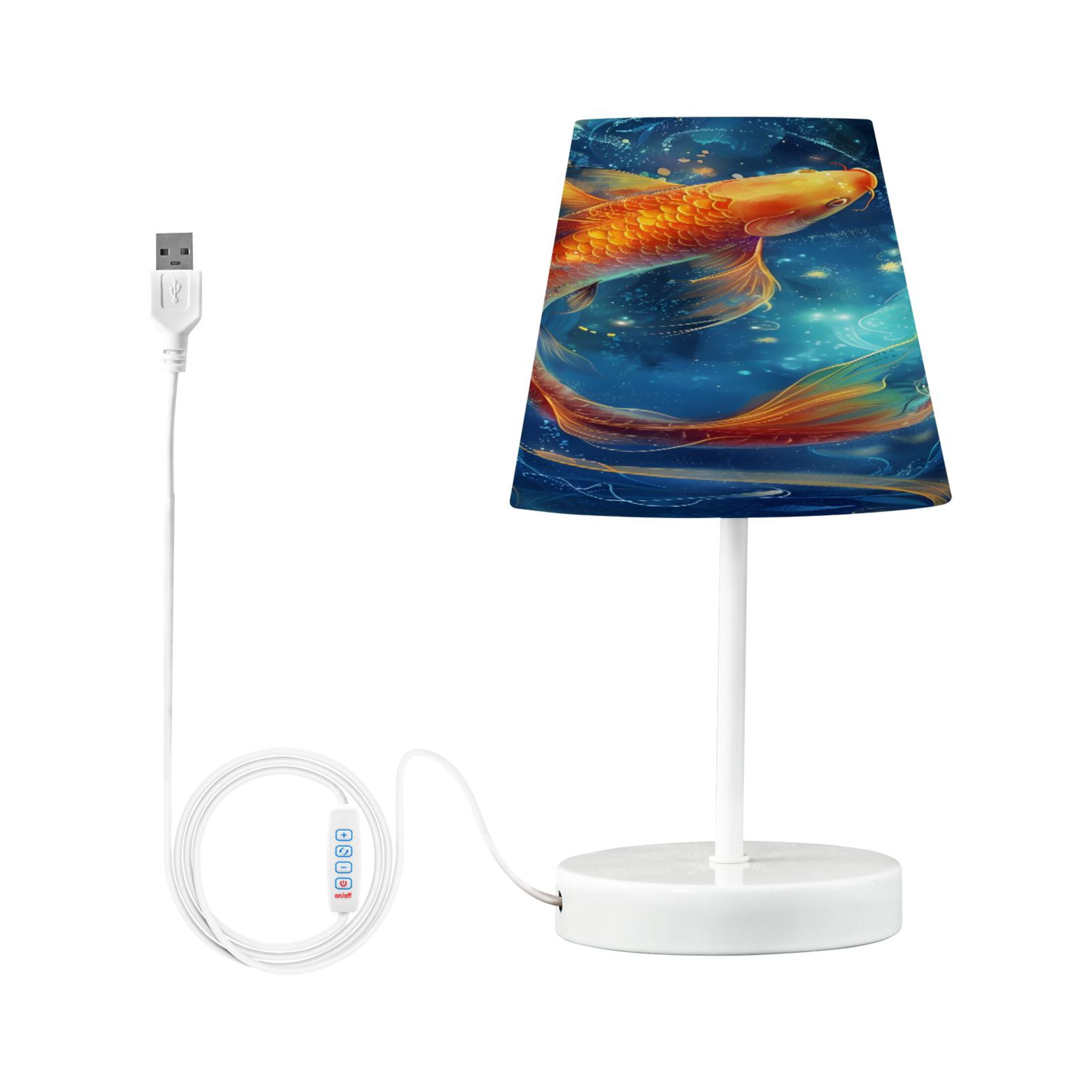 LED Desk Lamp Koi Fish Swimming Table Nightstand Lamps with 3 Color ...