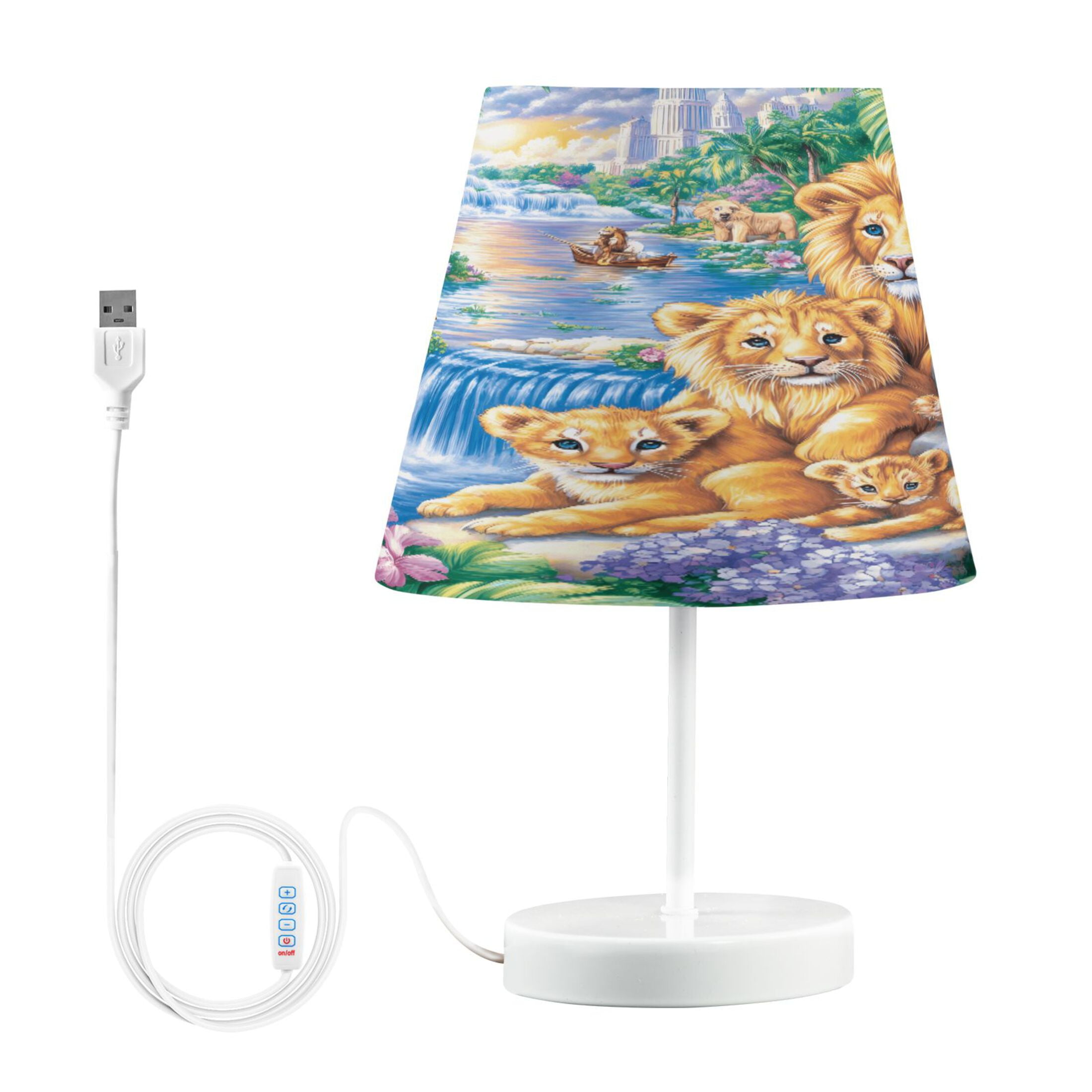 LED Desk Lamp Lion Home Table Nightstand Lamps with 3 Color ...