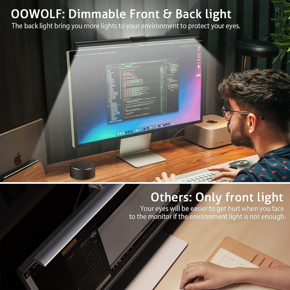 LED Desk Lamp Monitor Light Bar Eye-Care Stepless Dimming Lighting ...
