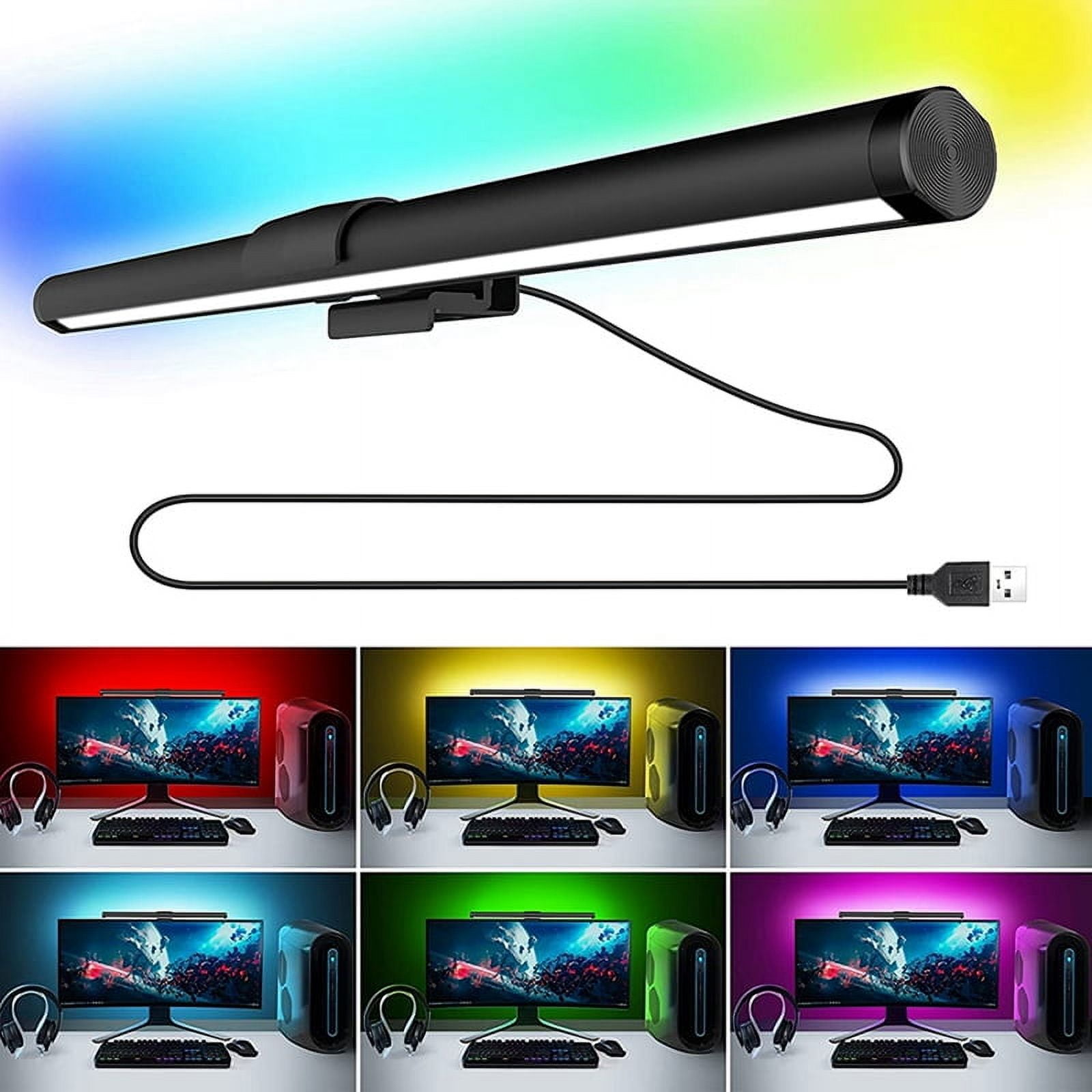 LED Desk Lamp Monitor Light Bar Eye-Care Stepless Dimming Lighting USB ...