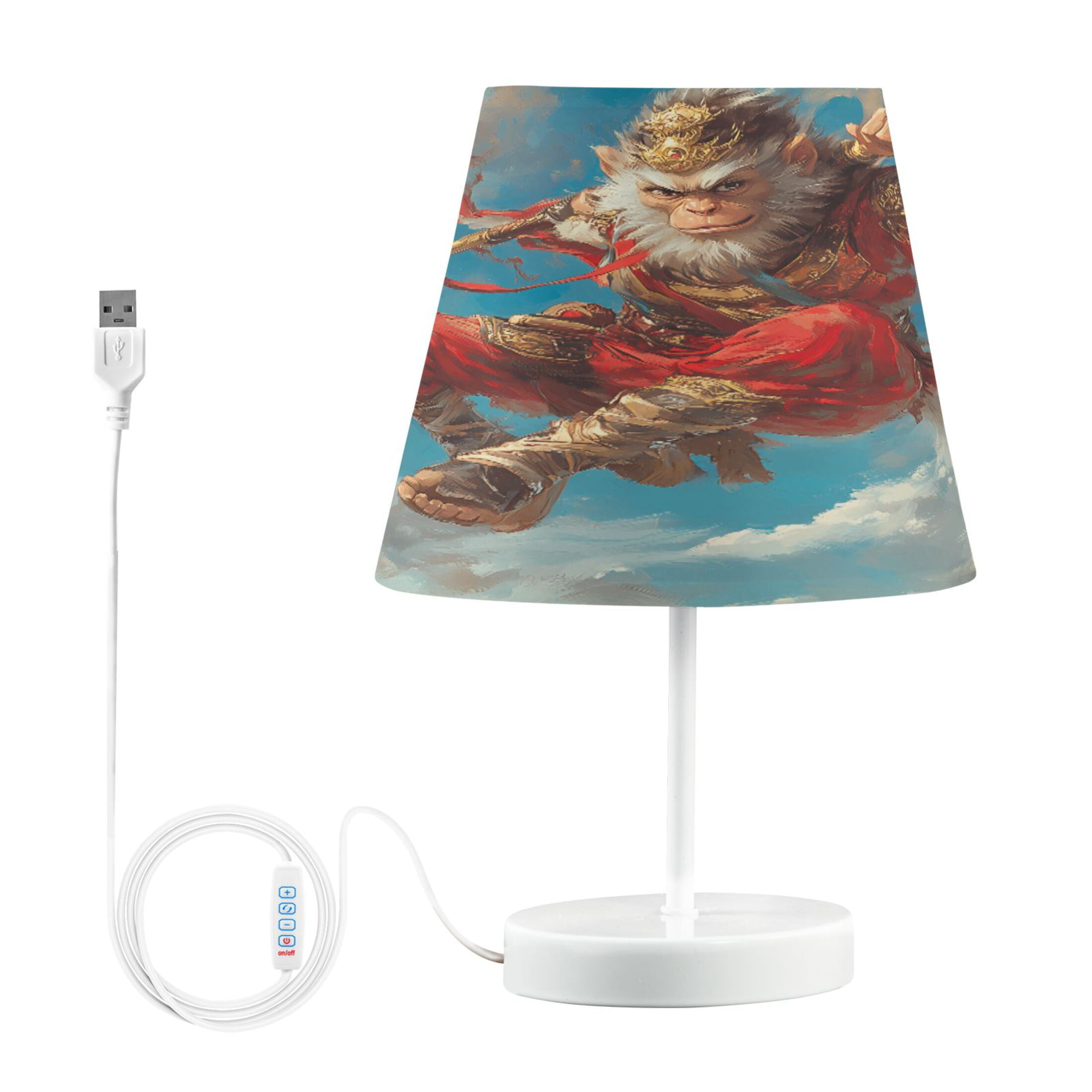 LED Desk Lamp Monkey King with Golden Cudgel Table Nightstand Lamps ...