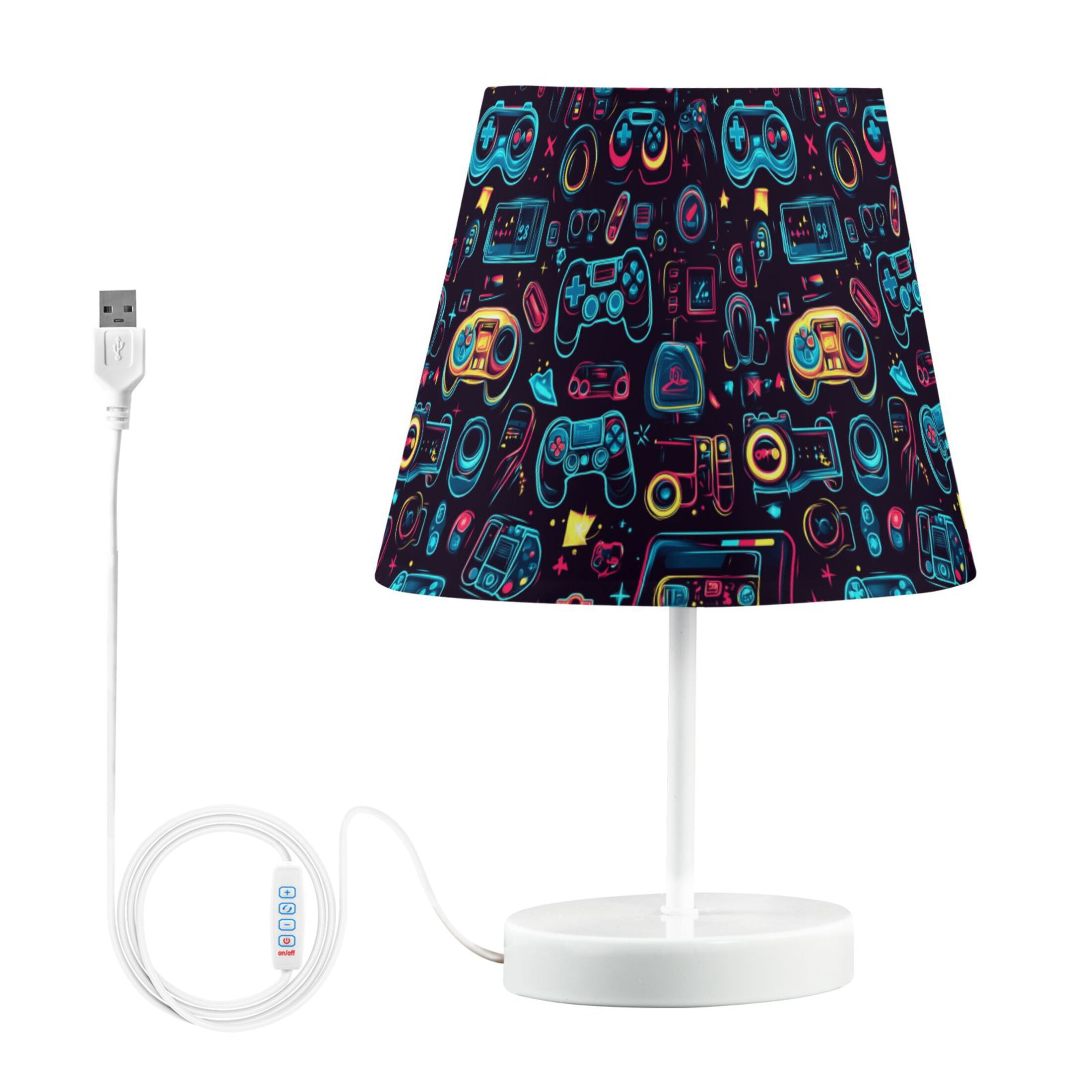 LED Desk Lamp Neon Game Controllers Table Nightstand Lamps with 3 Color ...