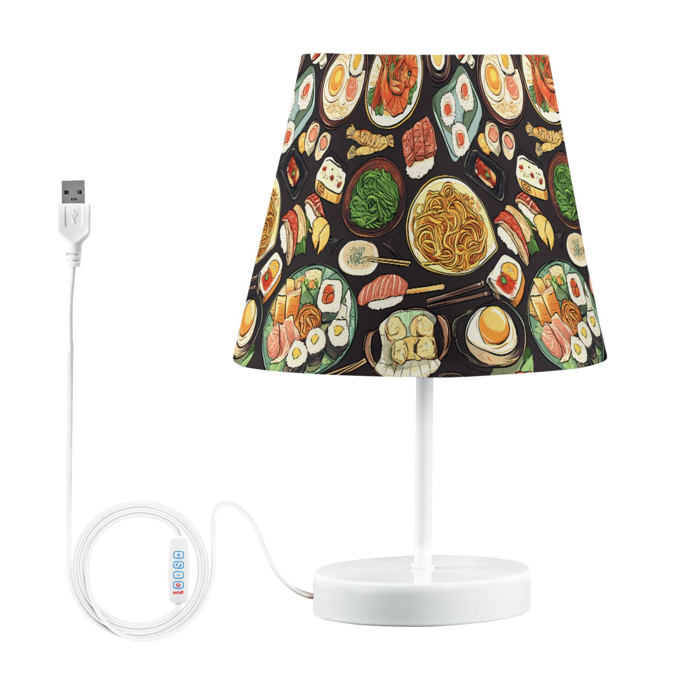 LED Desk Lamp Noodle Sushi Prawns Table Nightstand Lamps with 3 Color ...