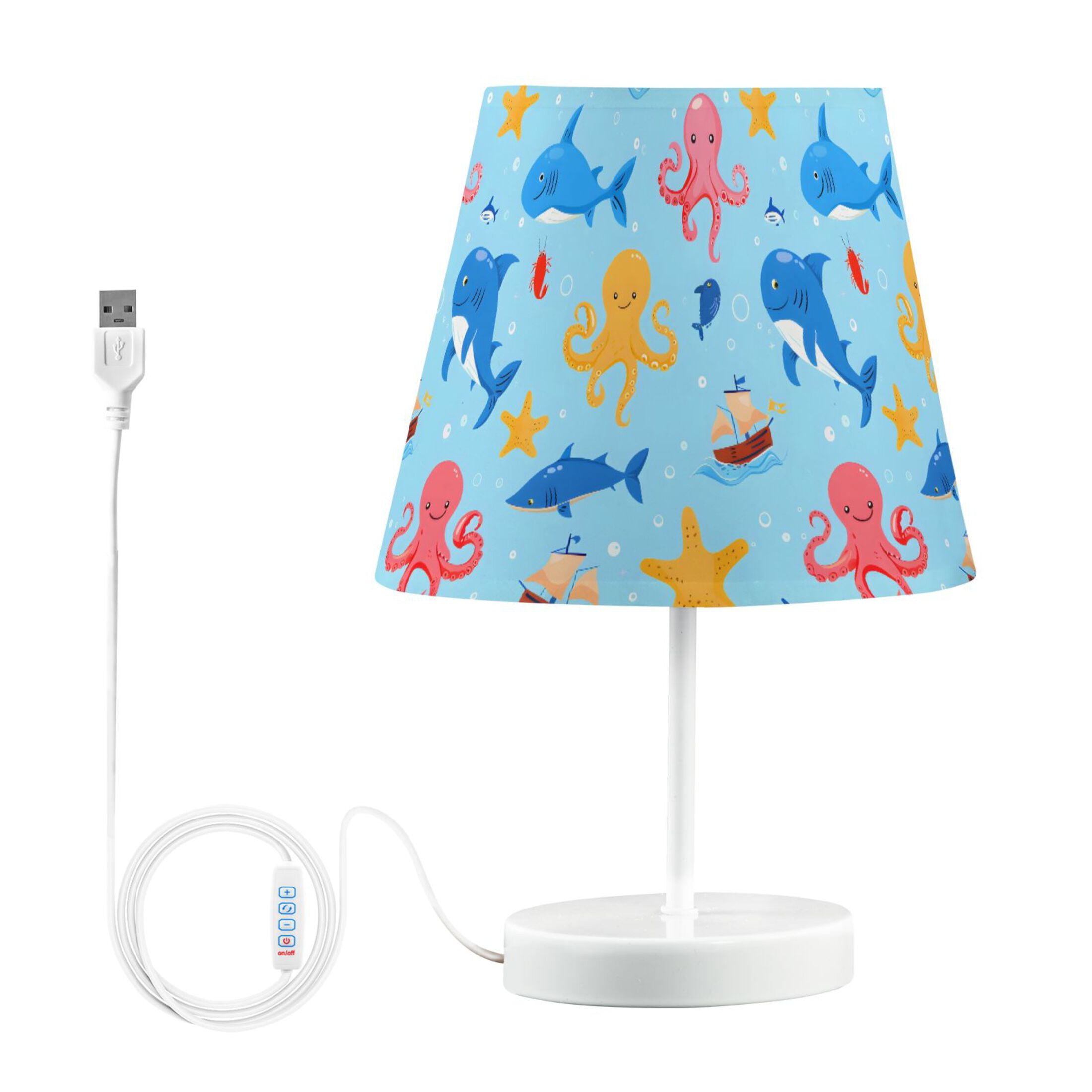 LED Desk Lamp Octopus Fish Ship Starfish Table Nightstand Lamps with 3 ...