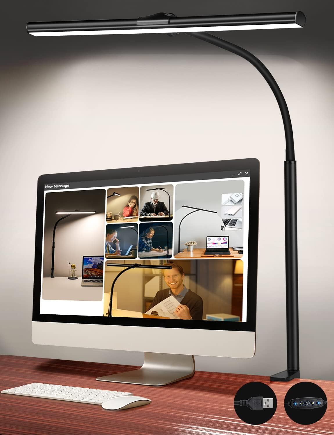 LED Desk Lamp for Office Home - Eye-Caring Architect Task Lamp with 25 ...