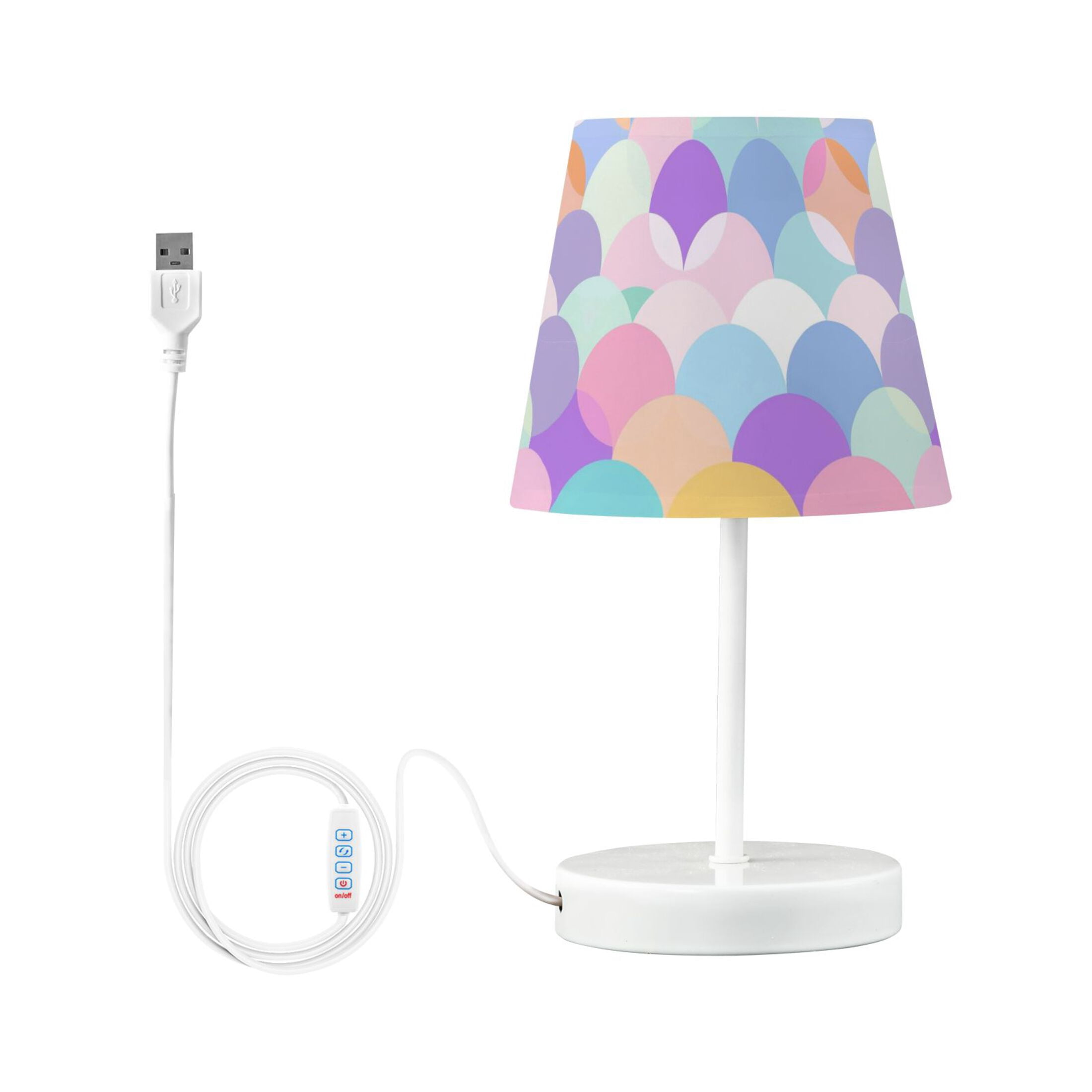 LED Desk Lamp Pastel Colors Scales Table Nightstand Lamps with 3 Color ...