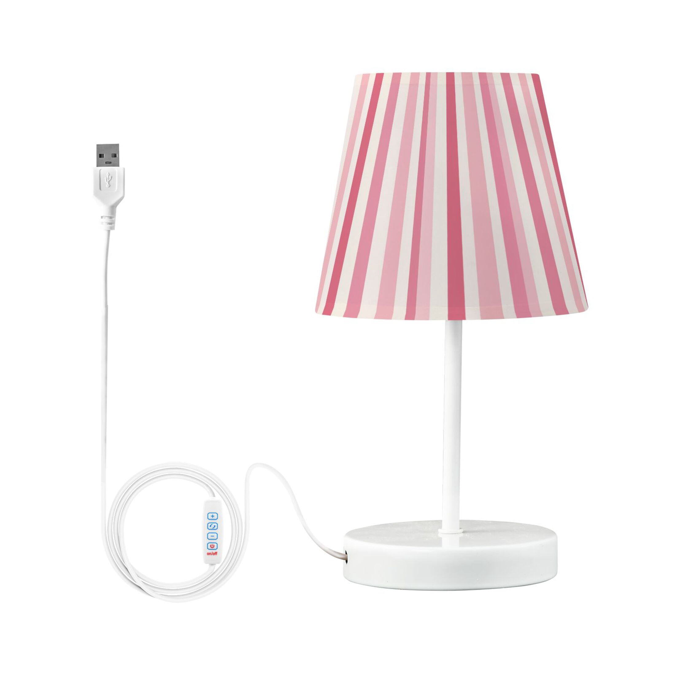 LED Desk Lamp Pink Striped Table Nightstand Lamps with 3 Color ...
