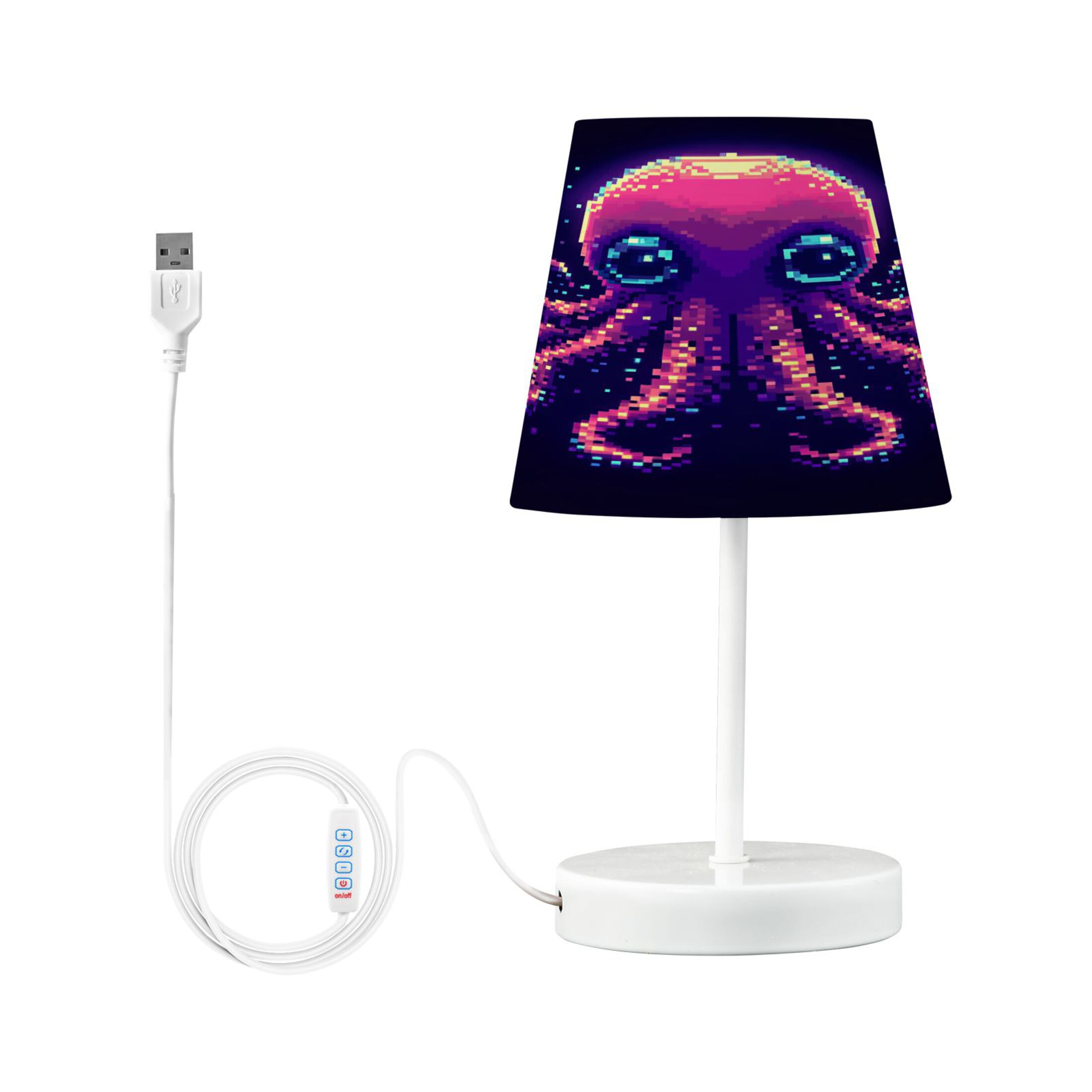 LED Desk Lamp Pixel Octopus Table Nightstand Lamps with 3 Color ...