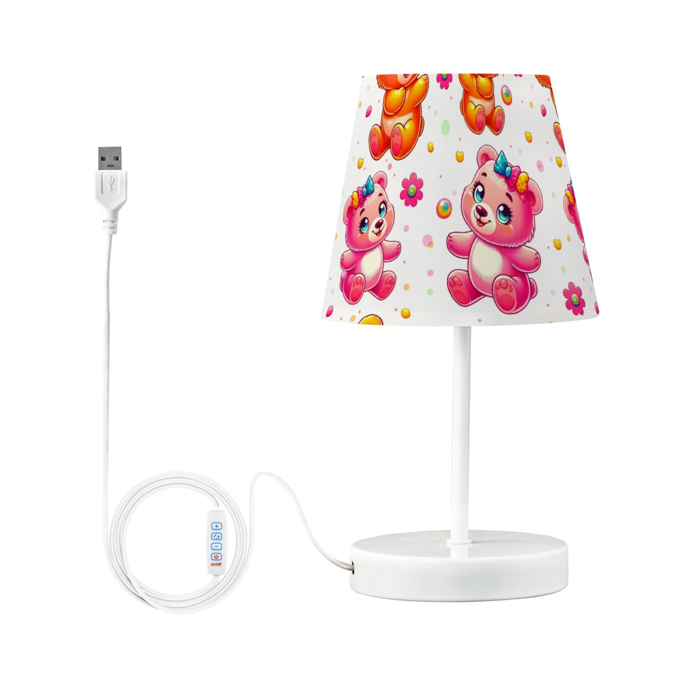 LED Desk Lamp Pretty Bears Table Nightstand Lamps with 3 Color ...