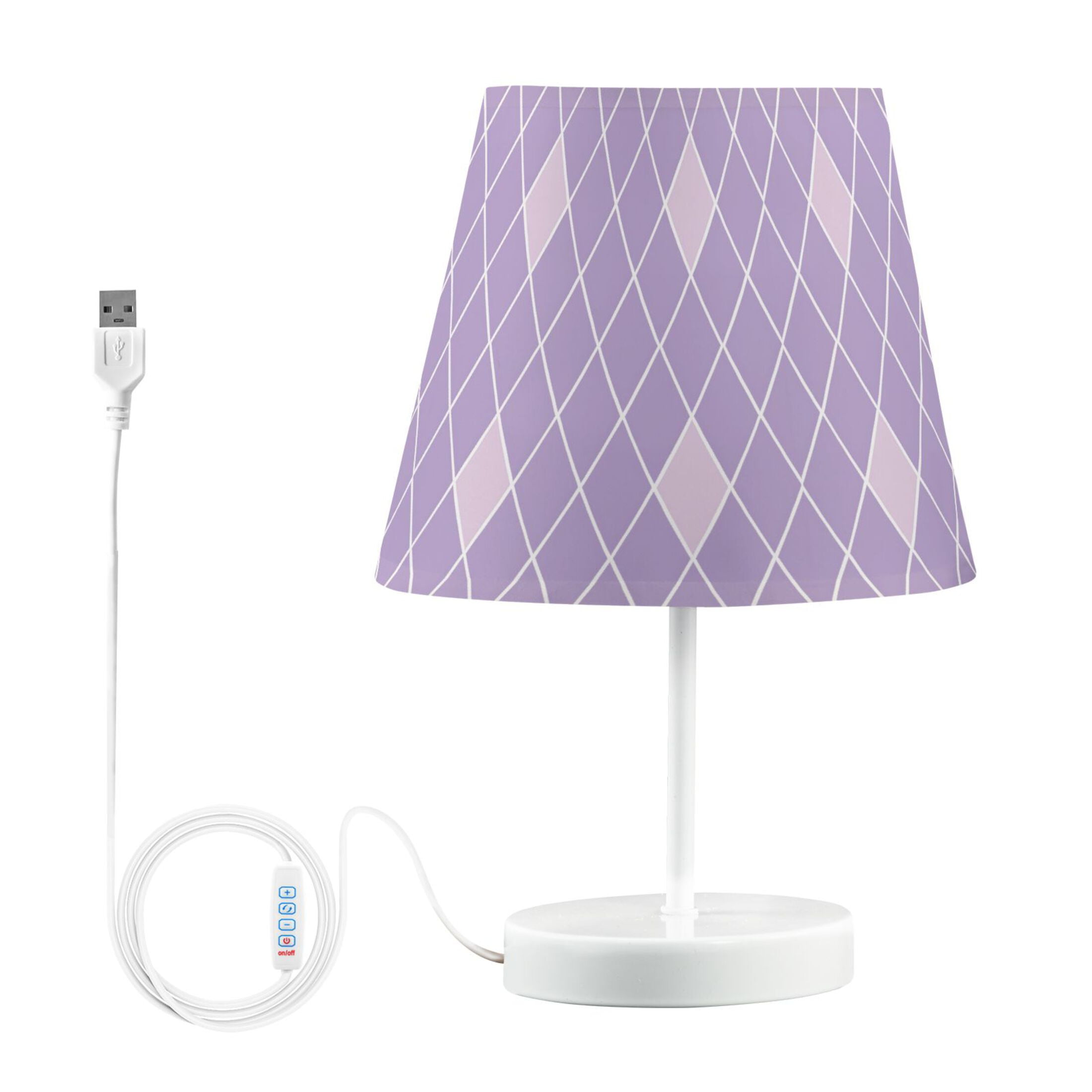 LED Desk Lamp Purple Block Table Nightstand Lamps with 3 Color ...
