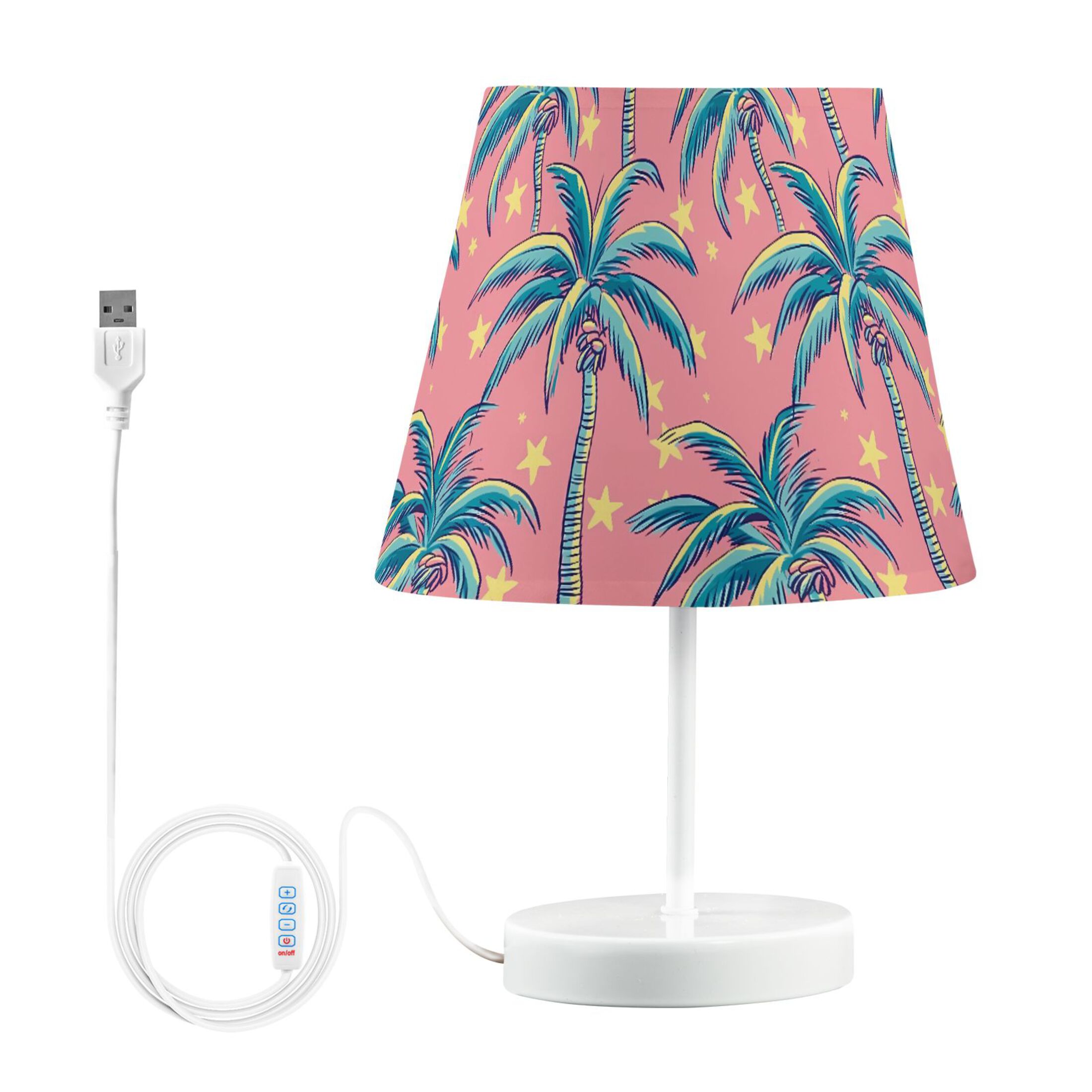 LED Desk Lamp Retro Vintage Palm Tree Table Nightstand Lamps with 3 ...