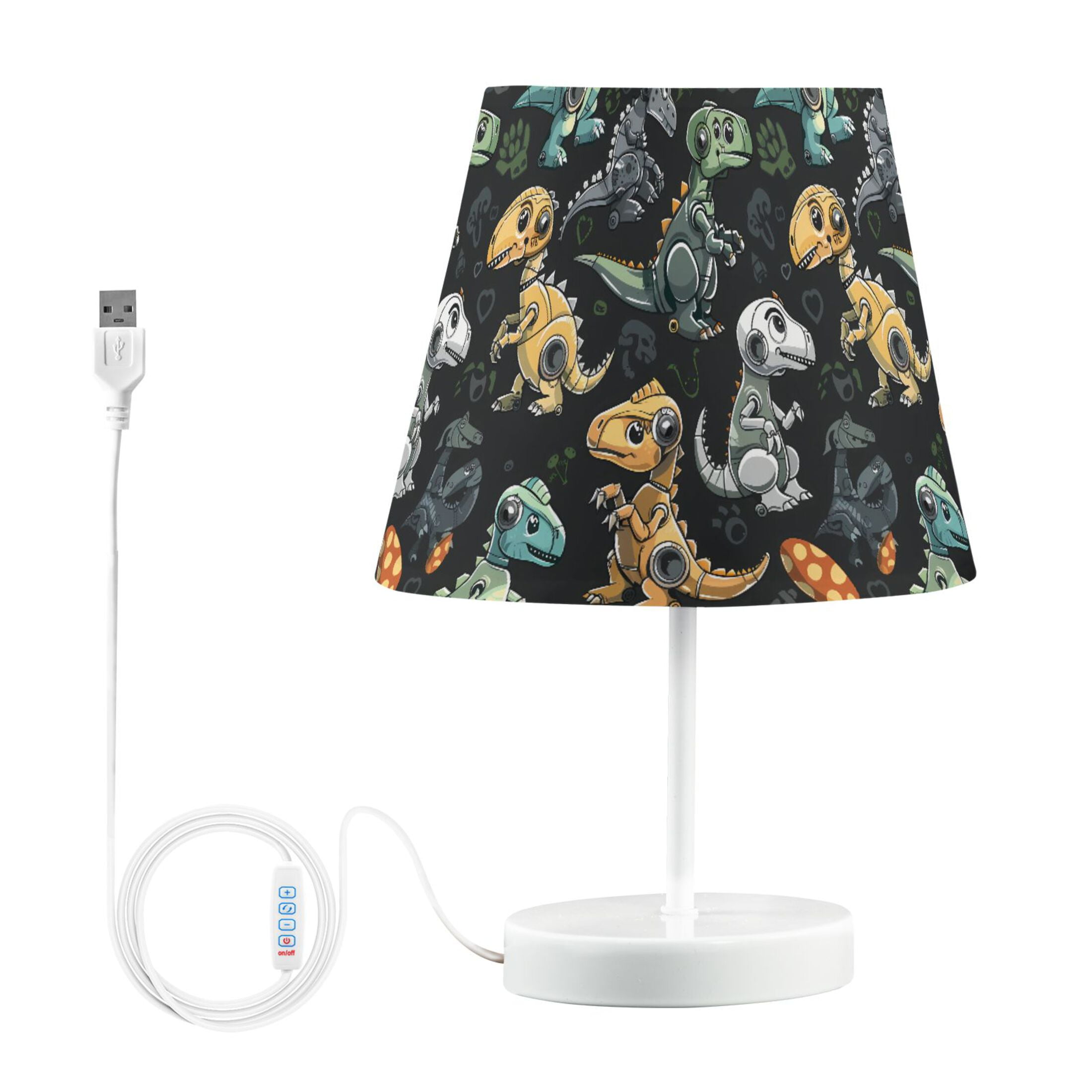 LED Desk Lamp Robot Dinosaur Table Nightstand Lamps with 3 Color ...