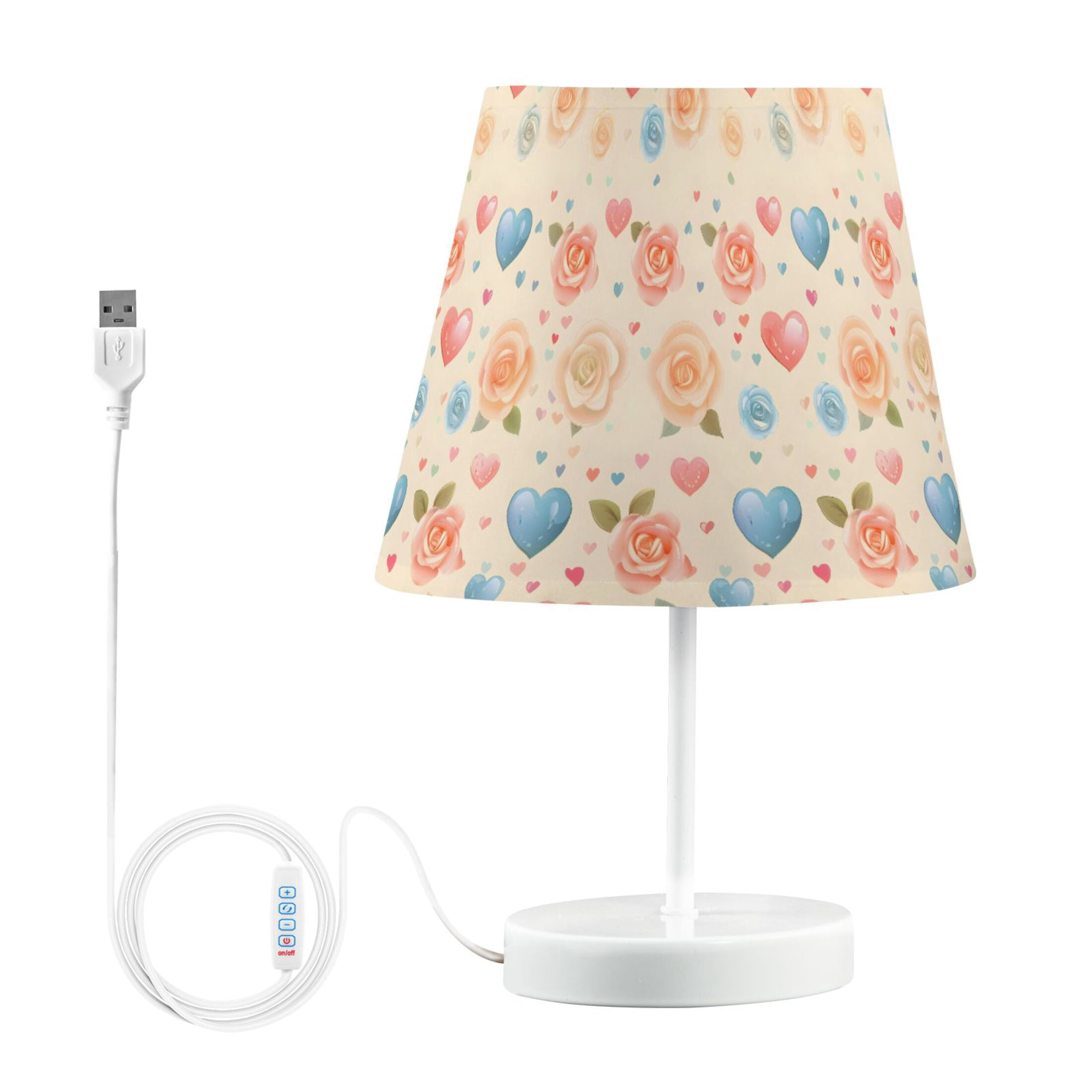 LED Desk Lamp Roses and Heart Table Nightstand Lamps with 3 Color ...
