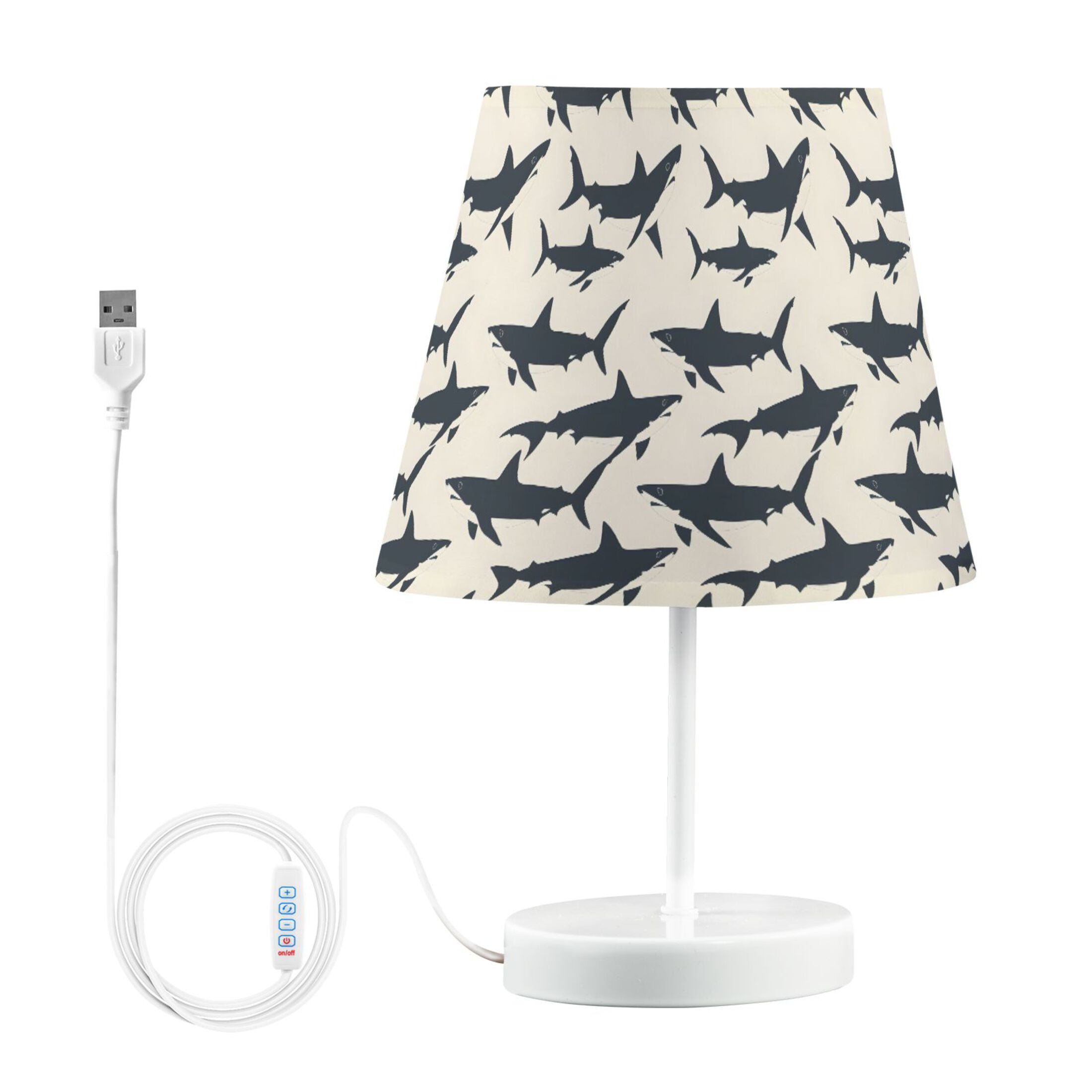 LED Desk Lamp Shark Silhouettes Table Nightstand Lamps with 3 Color ...