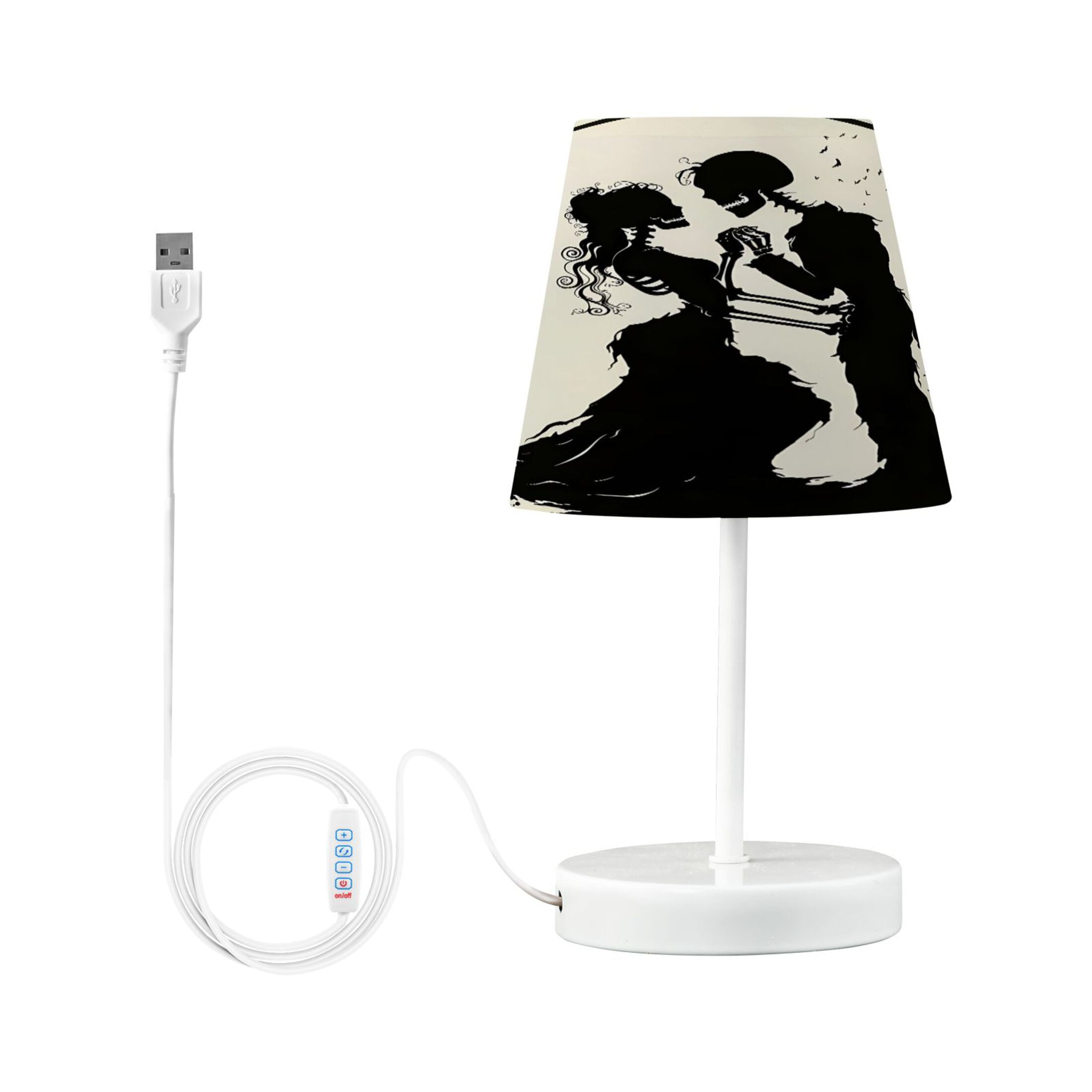 LED Desk Lamp Skeleton Love Silhouette Table Nightstand Lamps with 3 ...