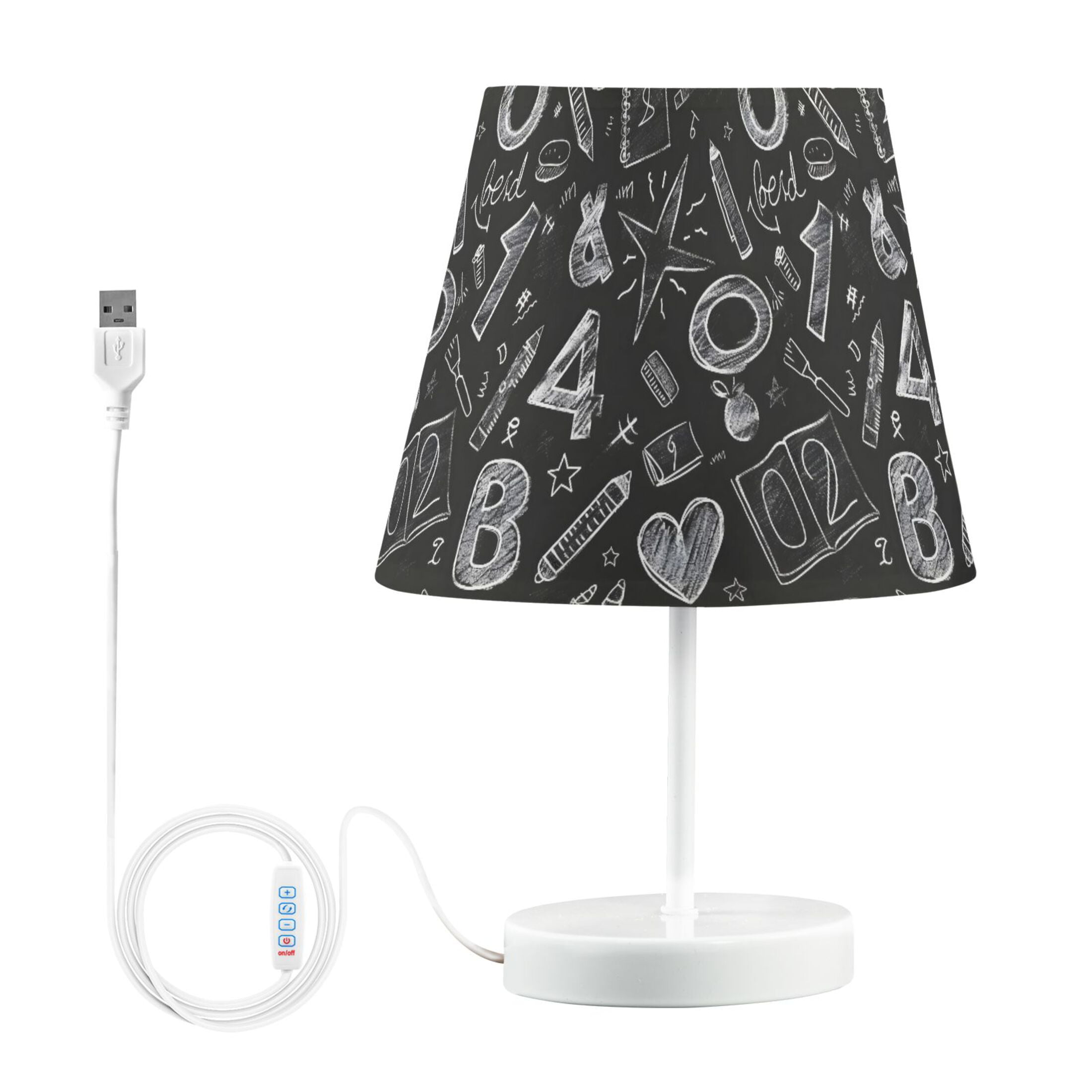 LED Desk Lamp Sketches Numbers and Character Table Nightstand Lamps ...