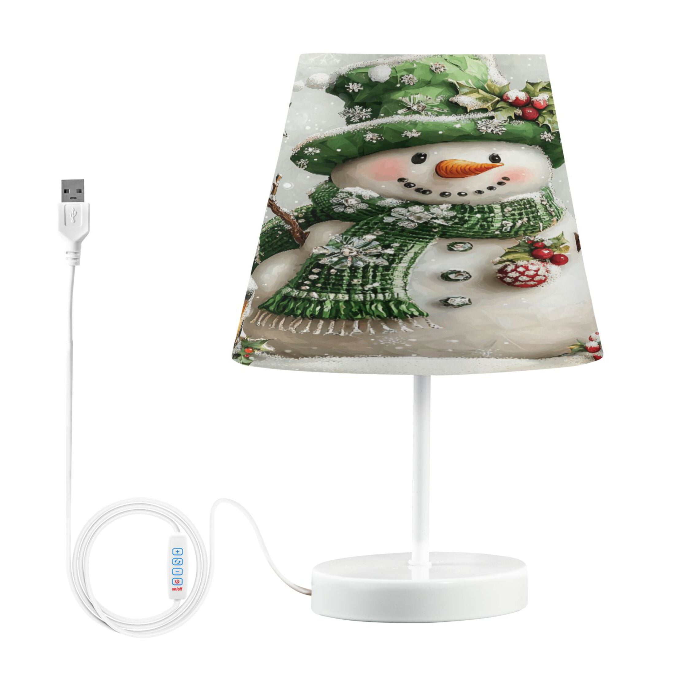 LED Desk Lamp Snowman with Lamp Table Nightstand Lamps with 3 Color ...