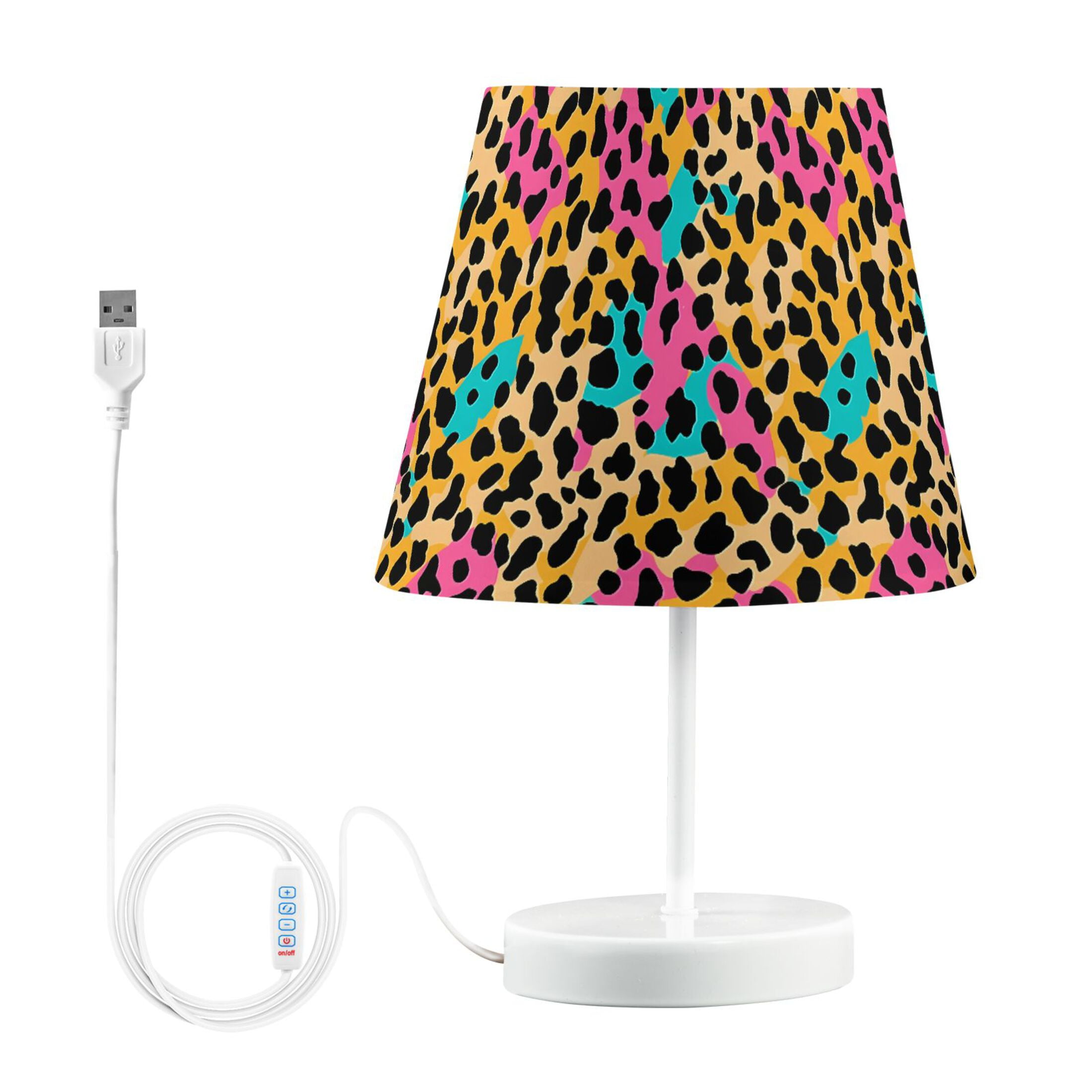 LED Desk Lamp Soft Color Leopard Print Table Nightstand Lamps with 3 ...