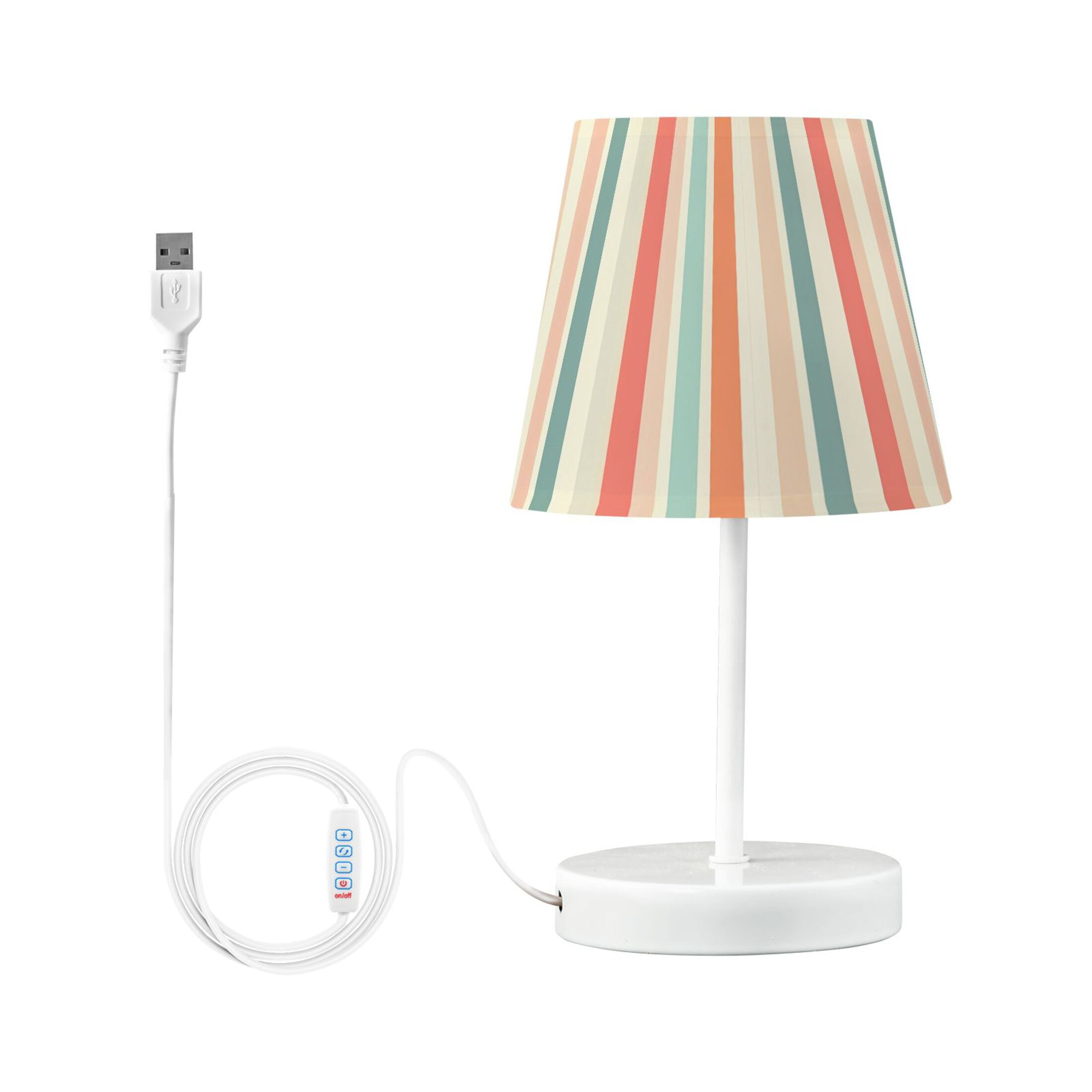LED Desk Lamp Soft Color Striped Table Nightstand Lamps with 3 Color ...