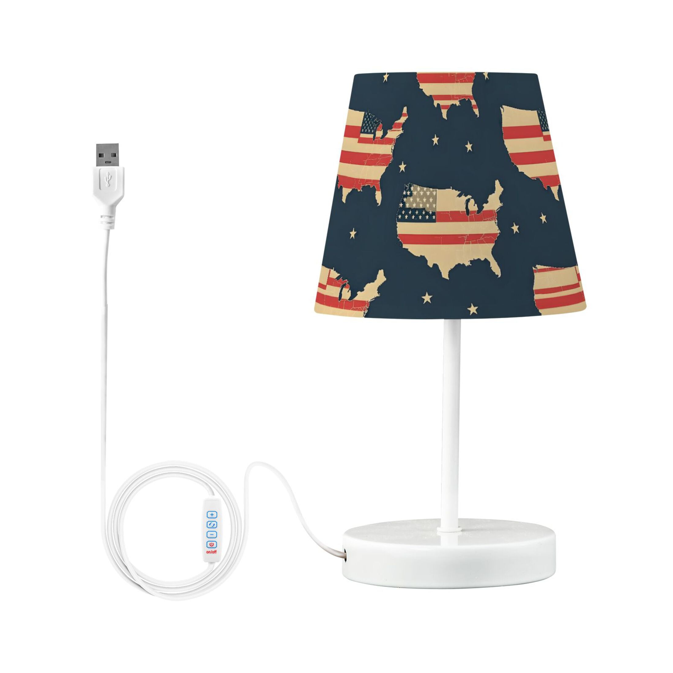 LED Desk Lamp States Shape Us Flag Table Nightstand Lamps with 3 Color ...