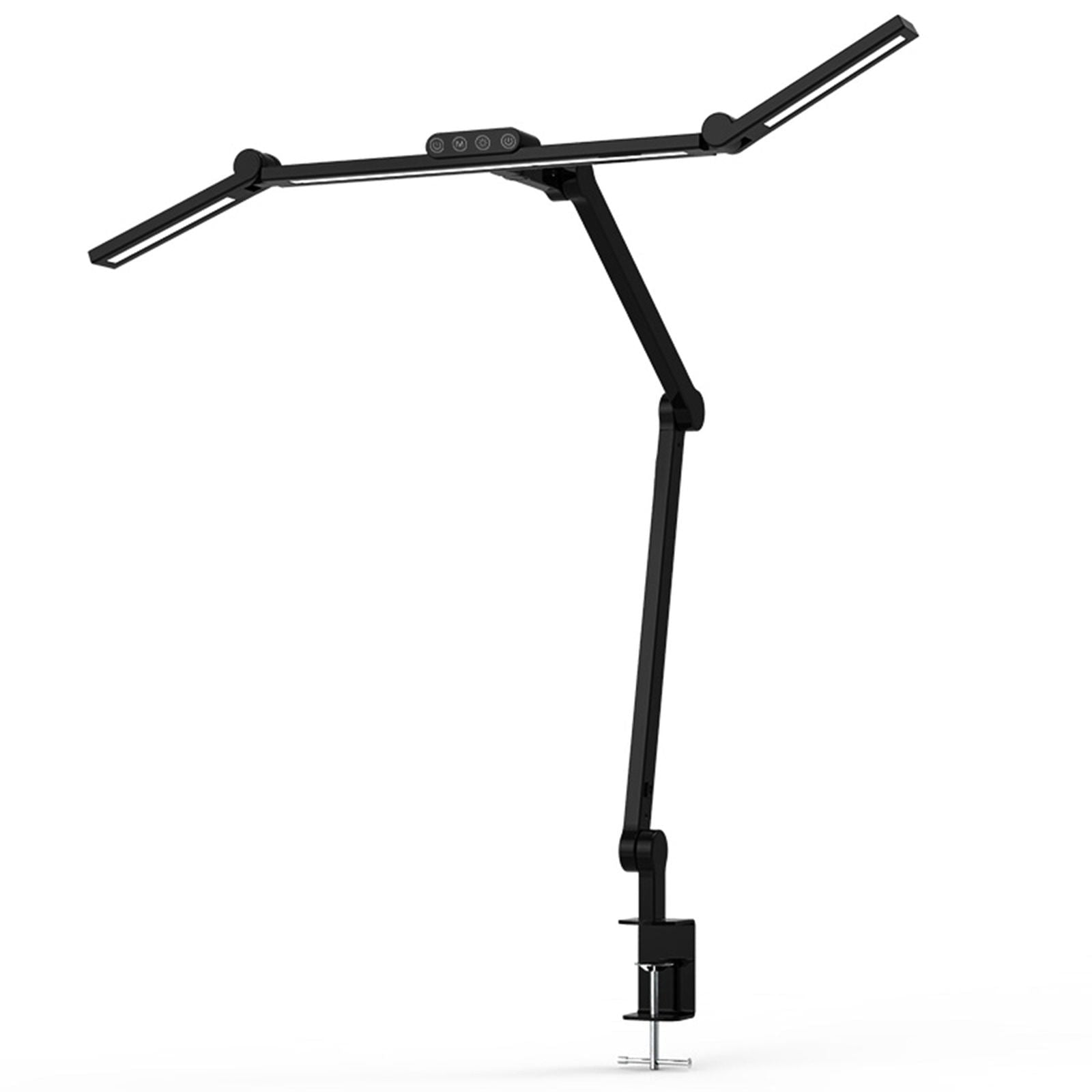 LED Desk Lamp with Swing Arm, Clamp-On, Dimmable, 5 Brightness Levels ...
