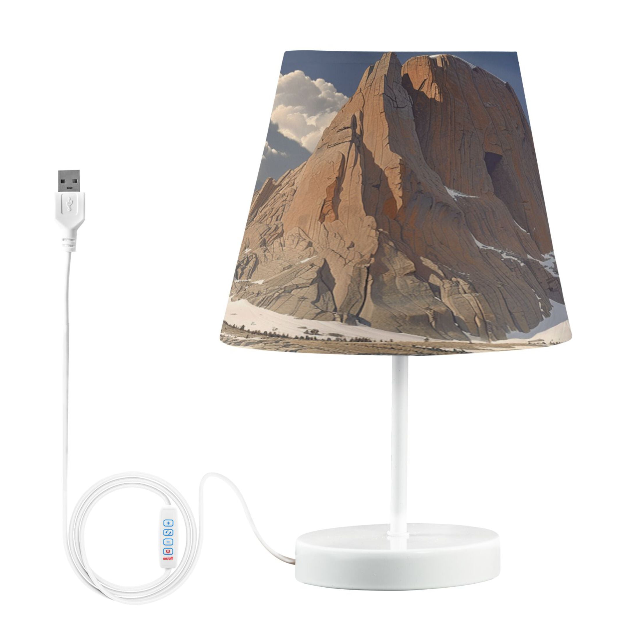 LED Desk Lamp Towering Mountain and Snow Table Nightstand Lamps with 3 ...